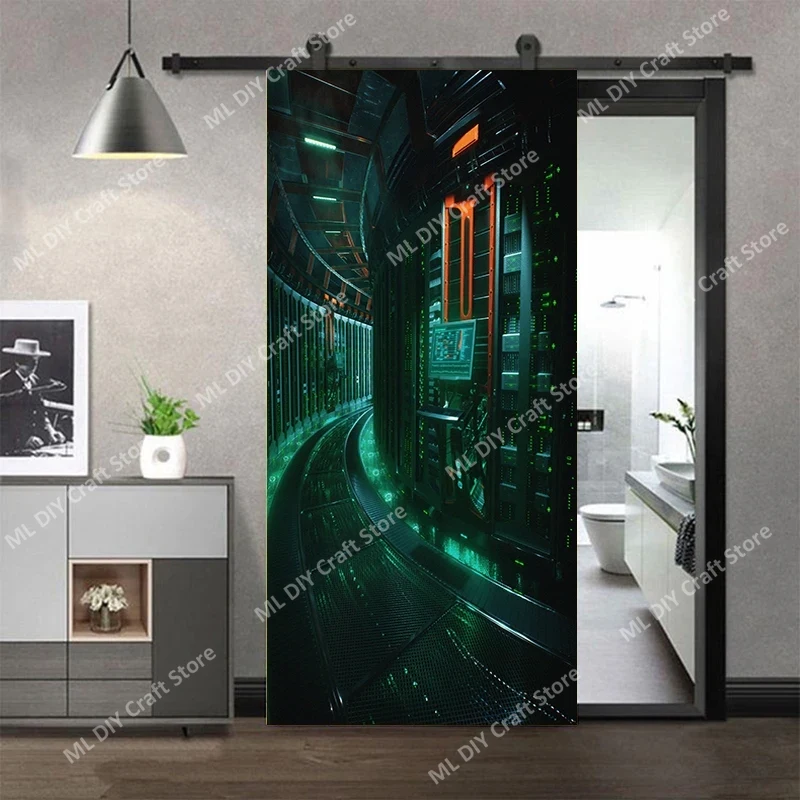 Science Fiction Future Style PVC Self-adhesive Art Mural Living Room ...