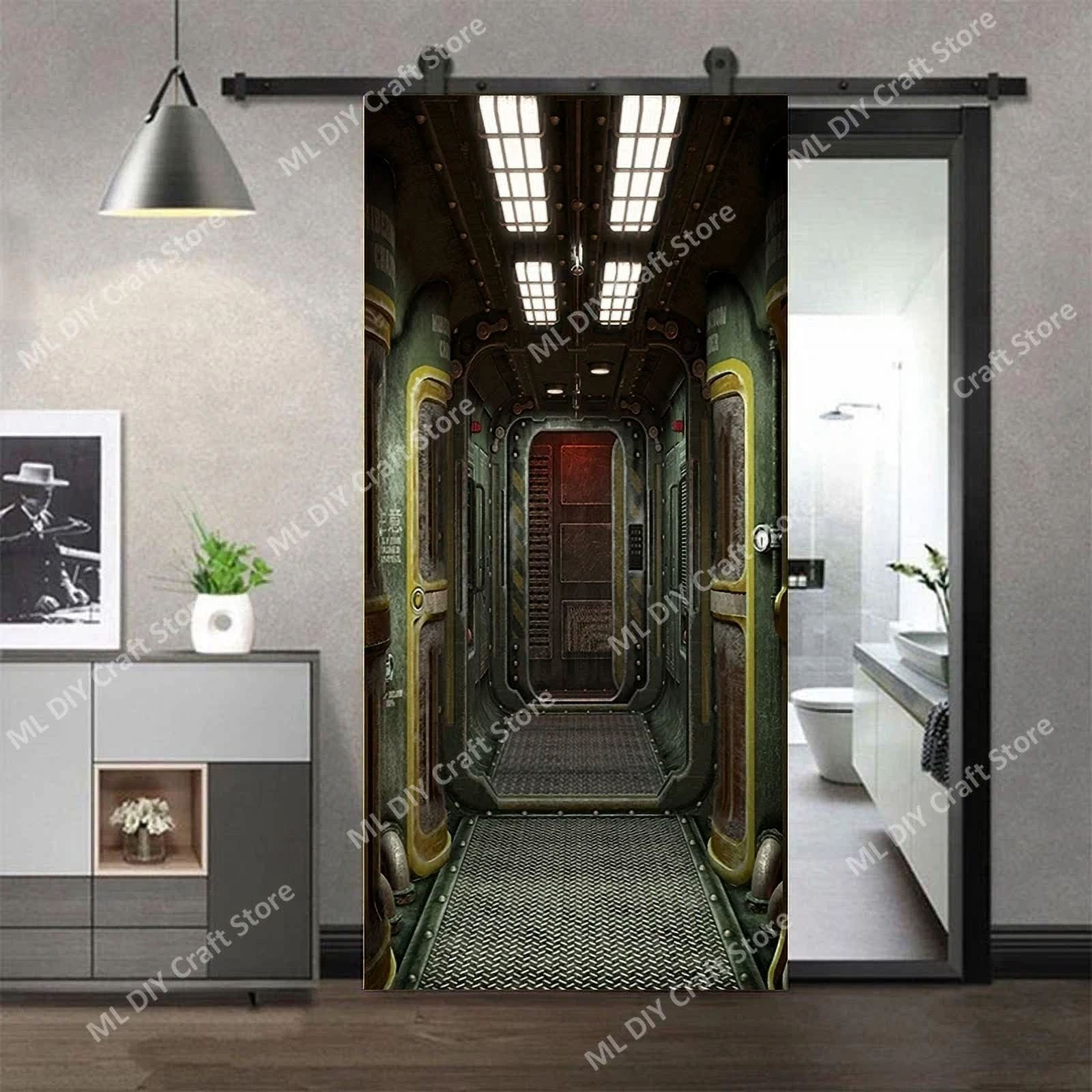 Science Fiction Future Style PVC Self-adhesive Art Mural Living Room ...