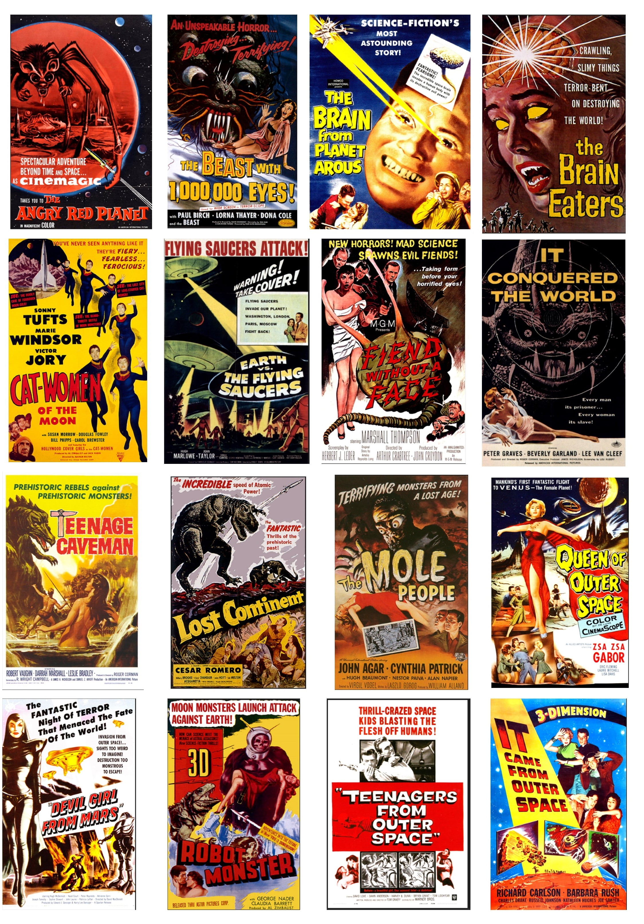 Science Fiction Movie Poster Stickers - Set of 16 - Walmart.com