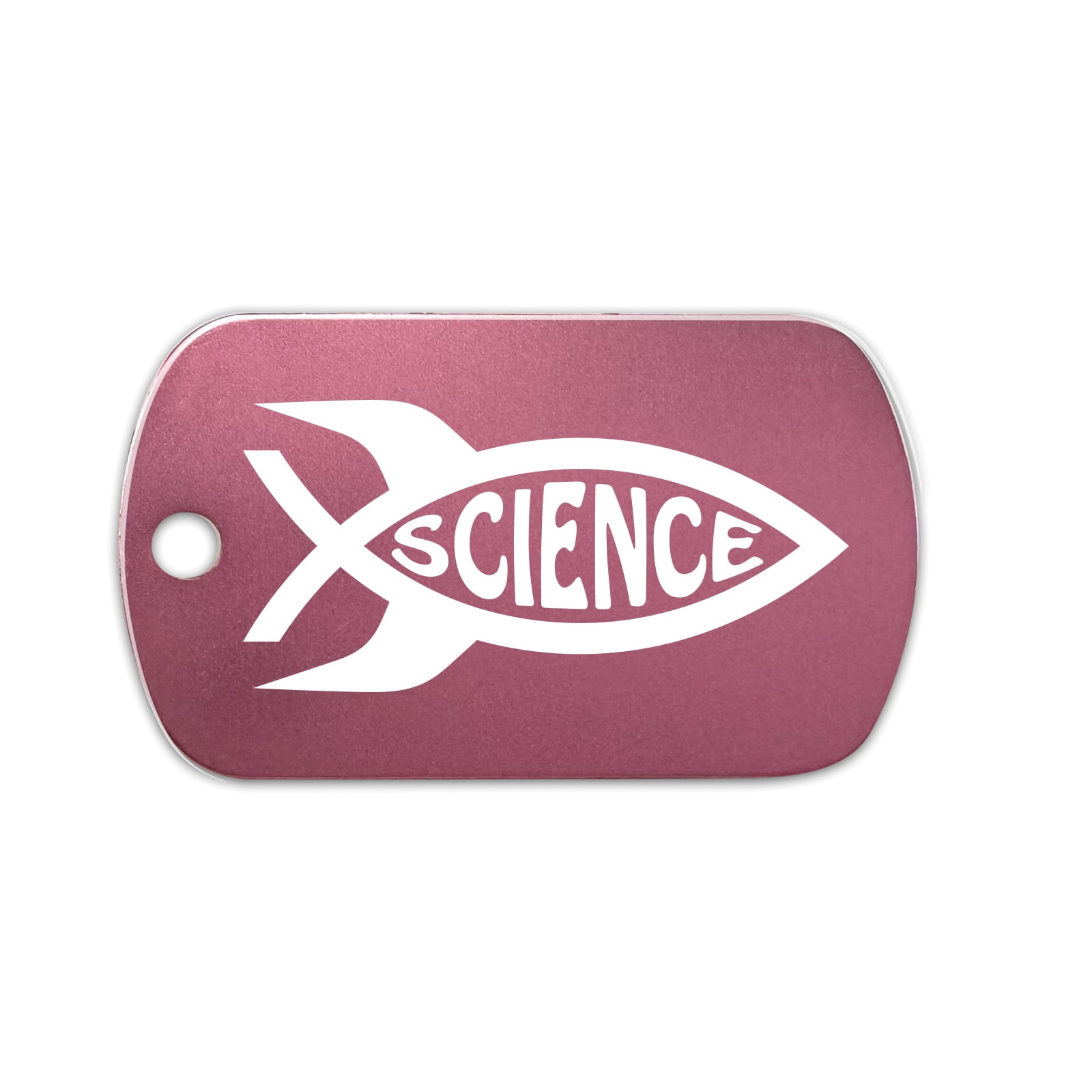 Science Fish Symbol GI Dog Tag Aluminum Keychain rocket sci fi - Pink ...