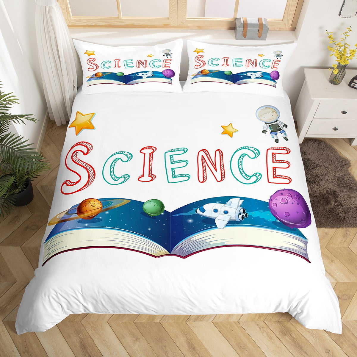 Science Formula Bedding Set King for Boys Girls Kids Universe Outer ...