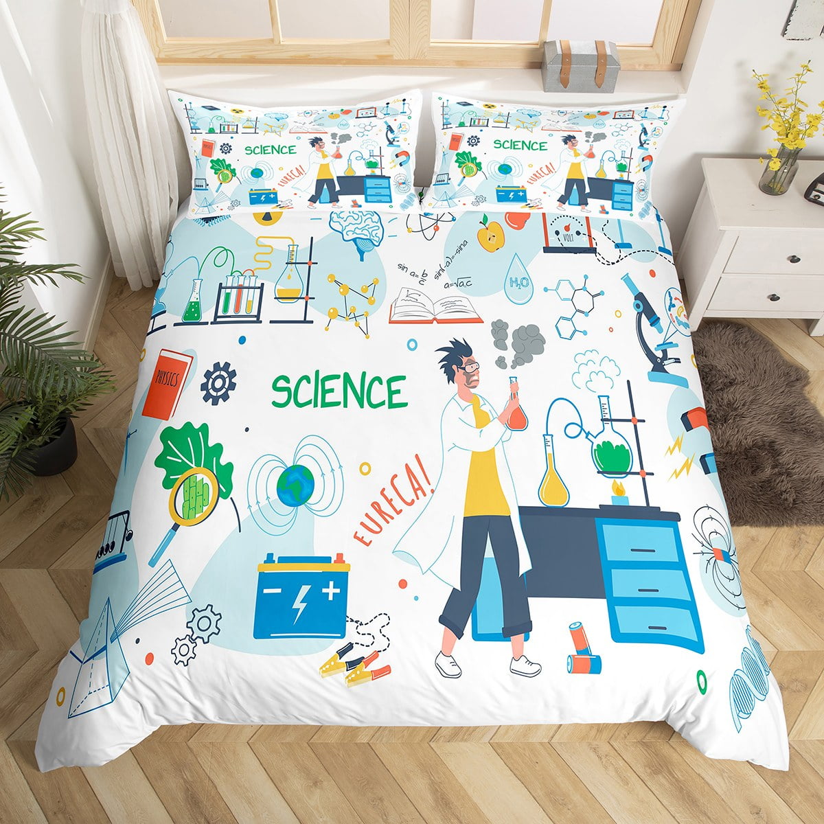 Science Formula Bedding Set King for Boys Girls Math Equation Duvet ...