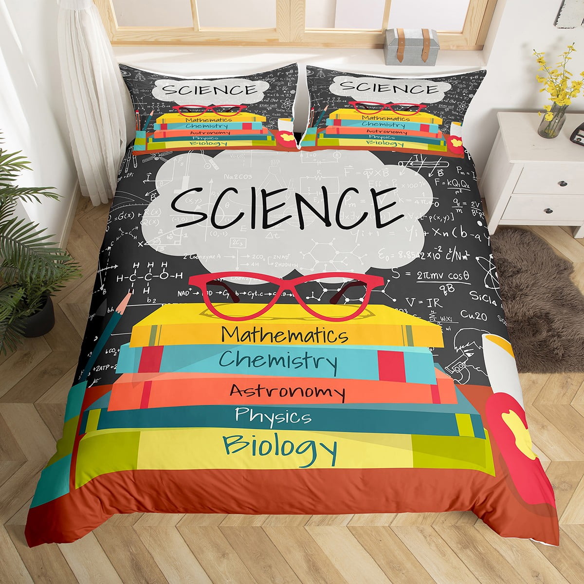 Science Formula Bedding Set King Size Math Equation Duvet Cover Back to ...
