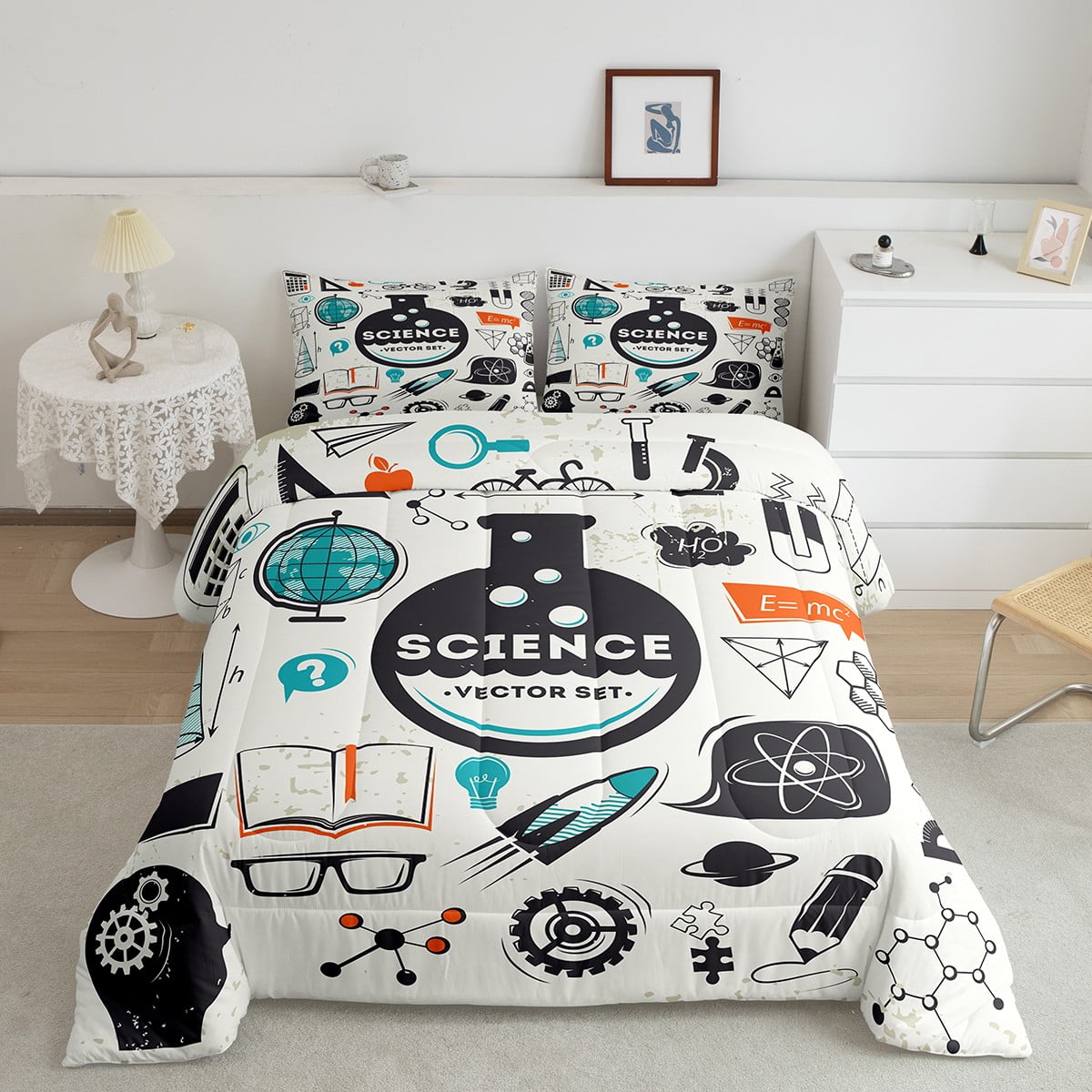 Science Formula Comforter Set Twin Size Science Theme Bedding for Boys ...