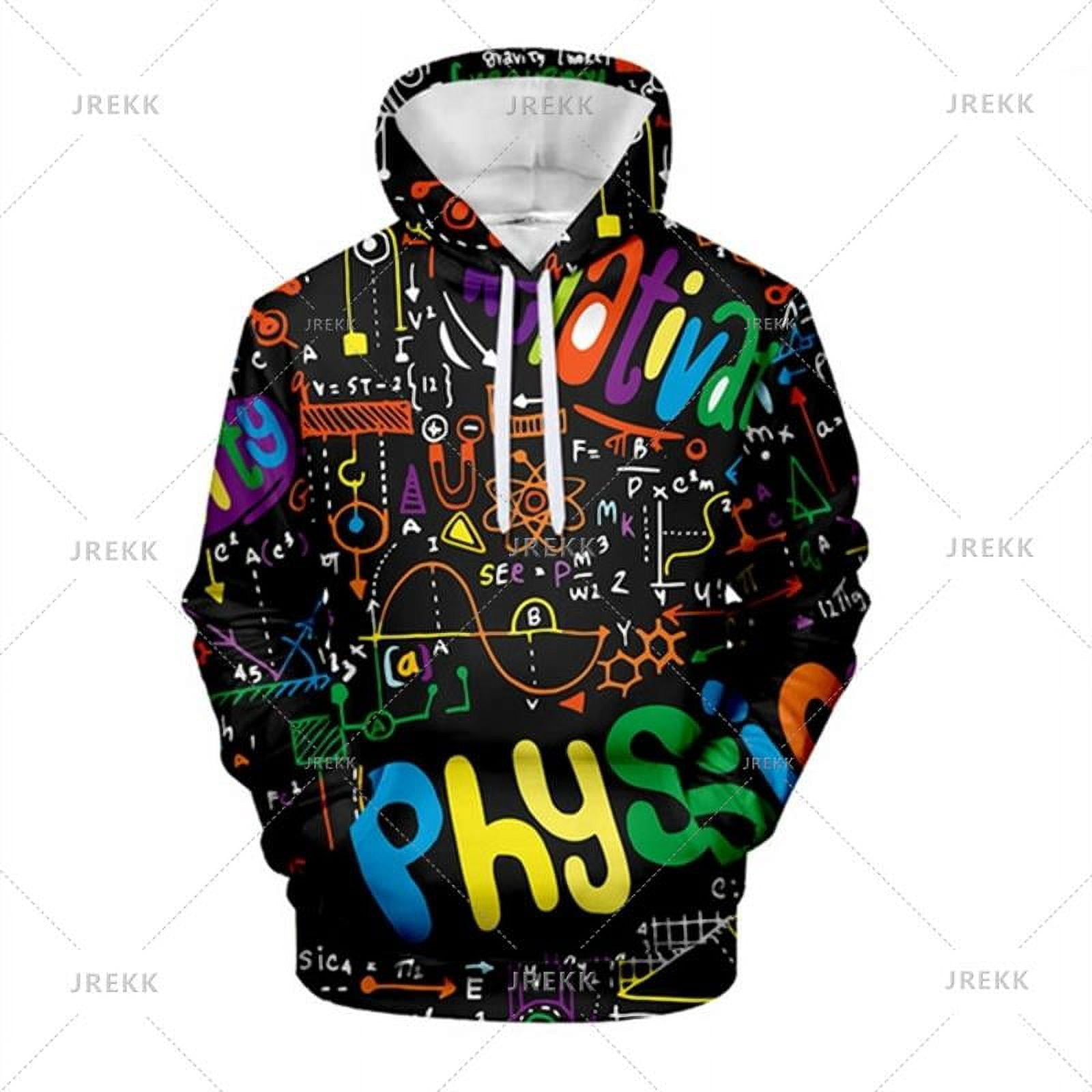 Science Formula Math 3D Print Hoodies Men Long Sleeves Students ...