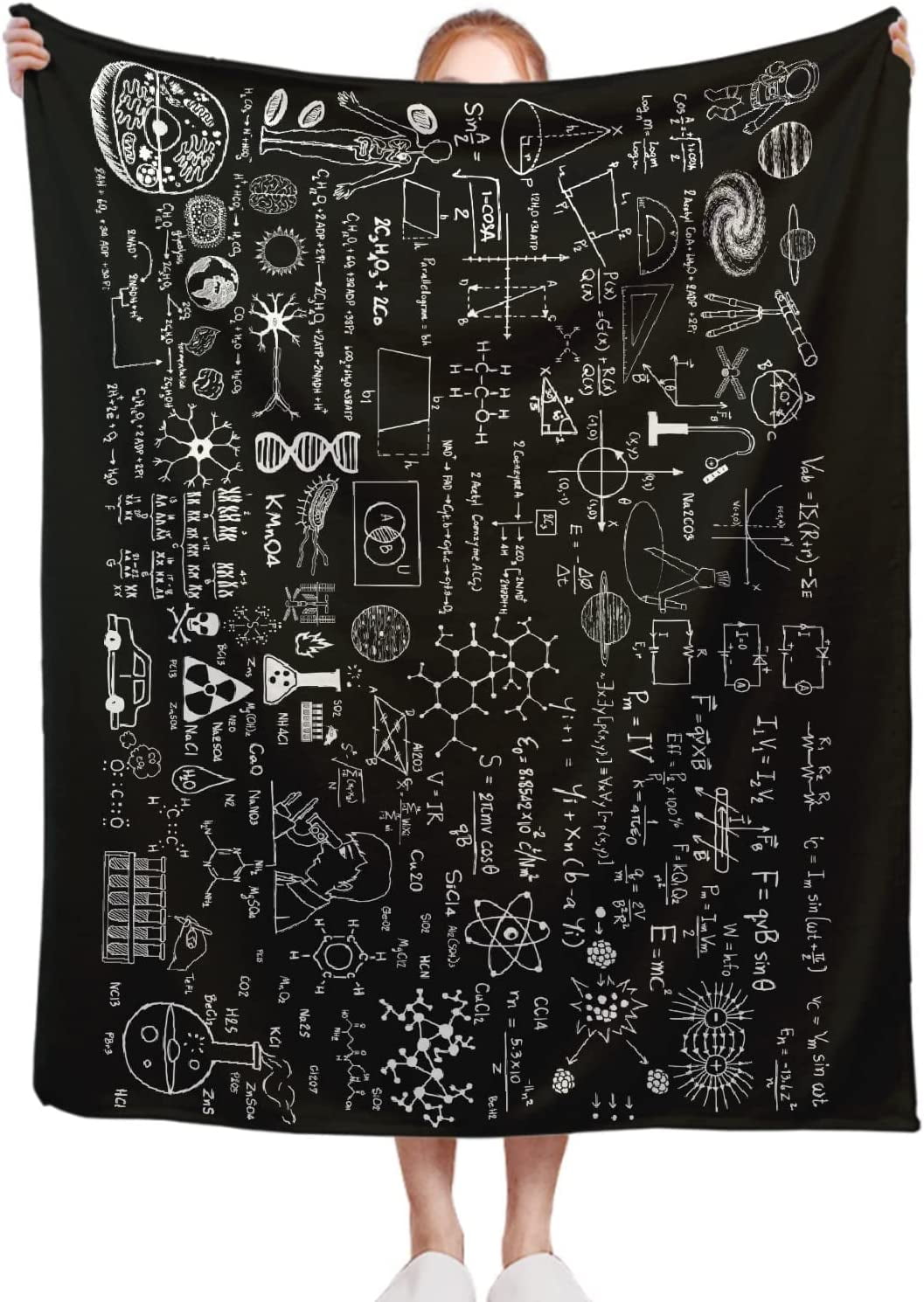 Science Formulas Chalkboard Math Physics Equation Blanket Flannel Throw ...