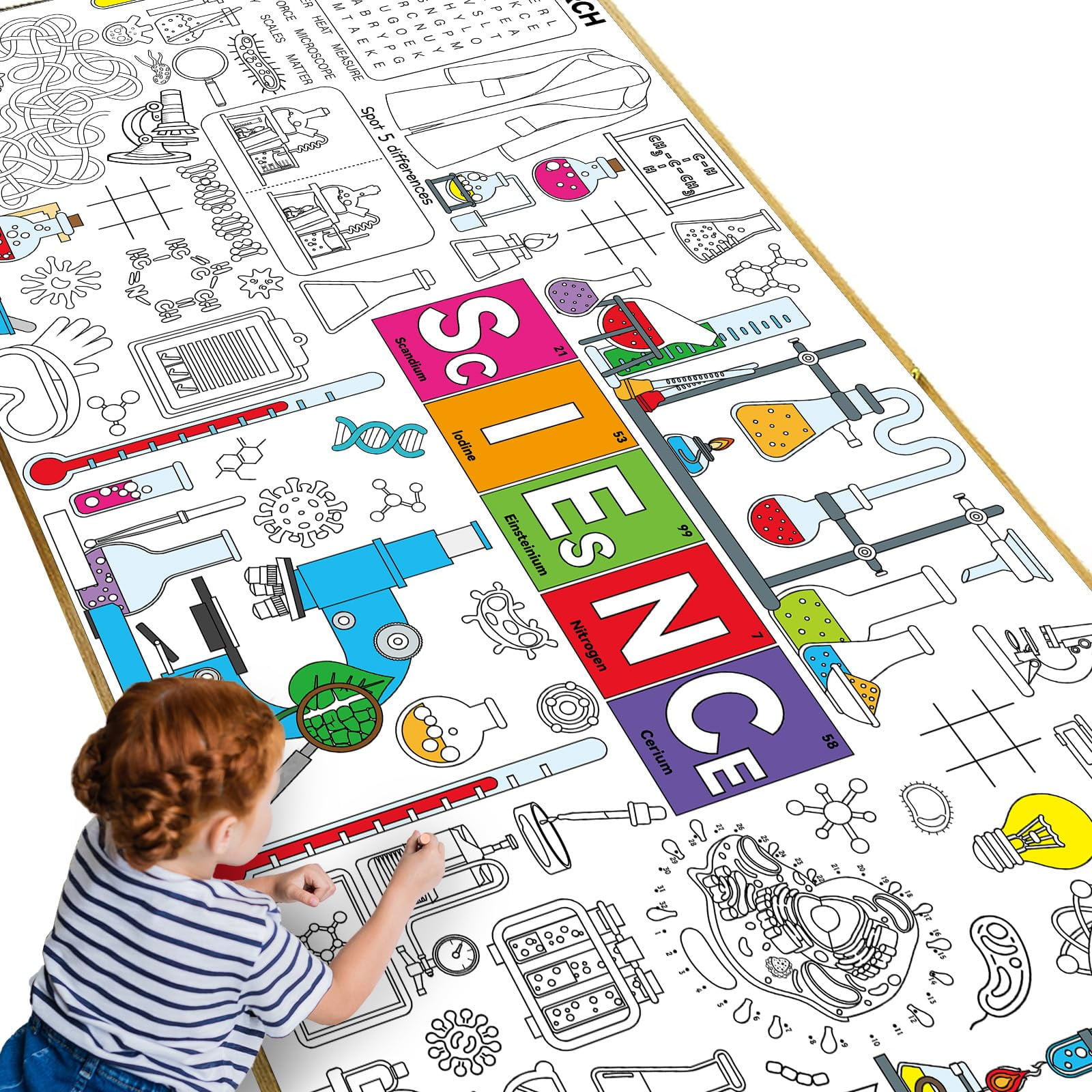 Science Game Giant Coloring Poster Large Science Themed Activity ...