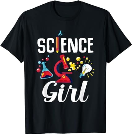 Science Girl Chemistry Biology Student Teacher Microscope T-Shirt ...