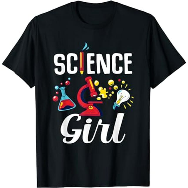 Science Girl Chemistry Biology Student Teacher Microscope T-Shirt ...