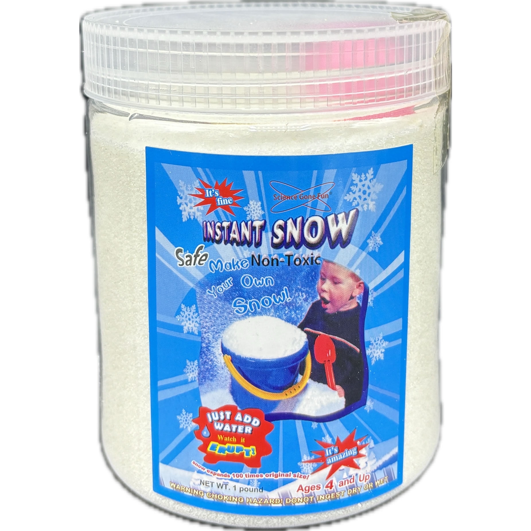 Science Gone Fun® Instant Snow Powder –1 Pound Jar – Create Realistic ...