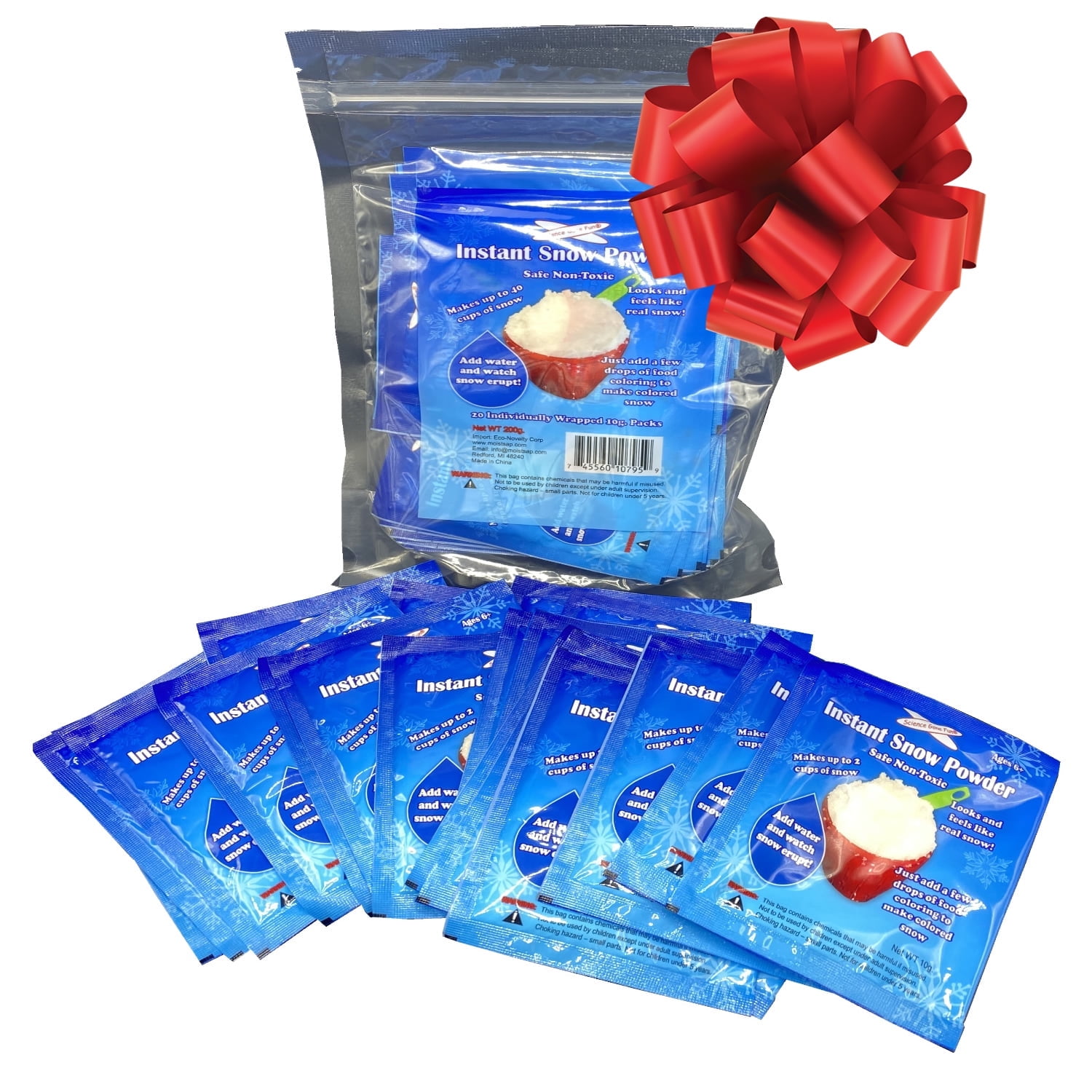 Science Gong Fun® 20 x 10g Pack Instant Snow Powder – Create Magical ...