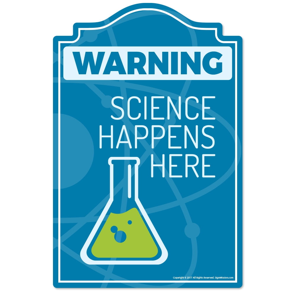 Science Happens Novelty Sign | Indoor/Outdoor | Funny Home Décor for ...