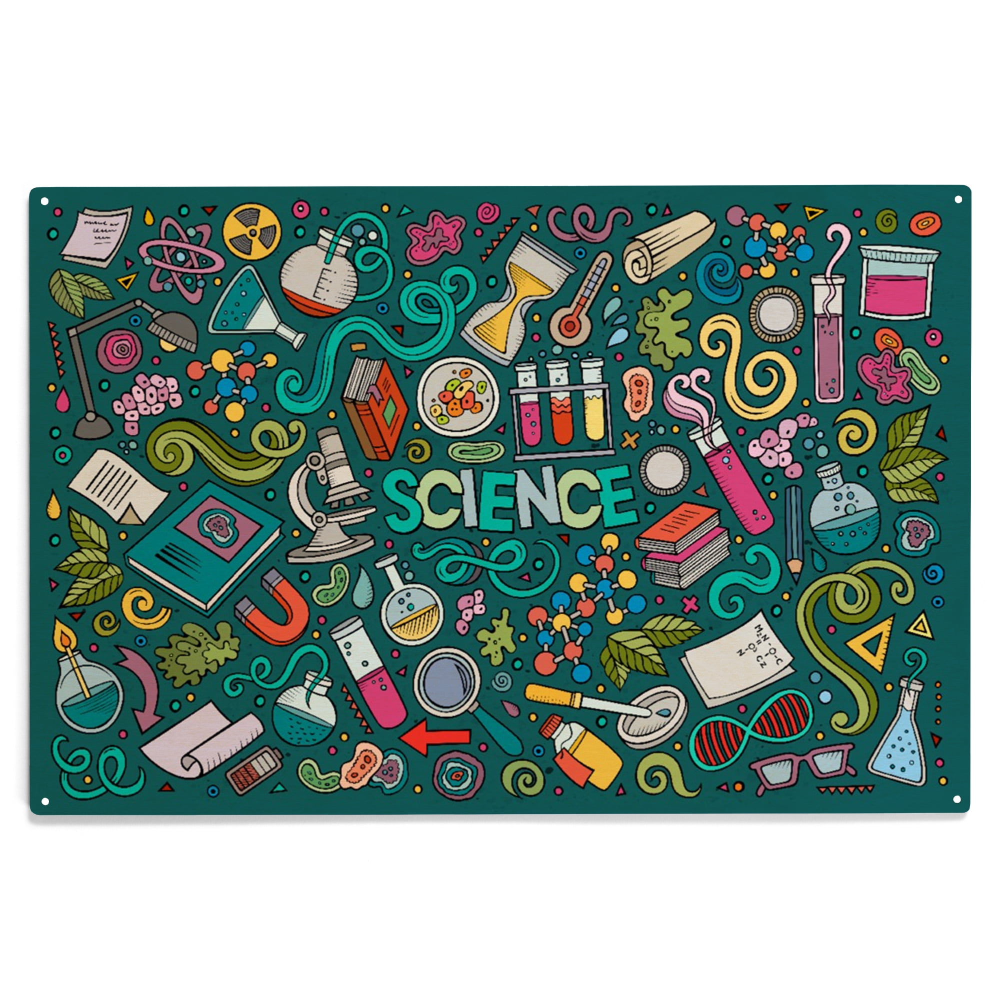 Science Icons, Collage Birch Wood Wall Sign (10x15 Rustic Home Decor ...