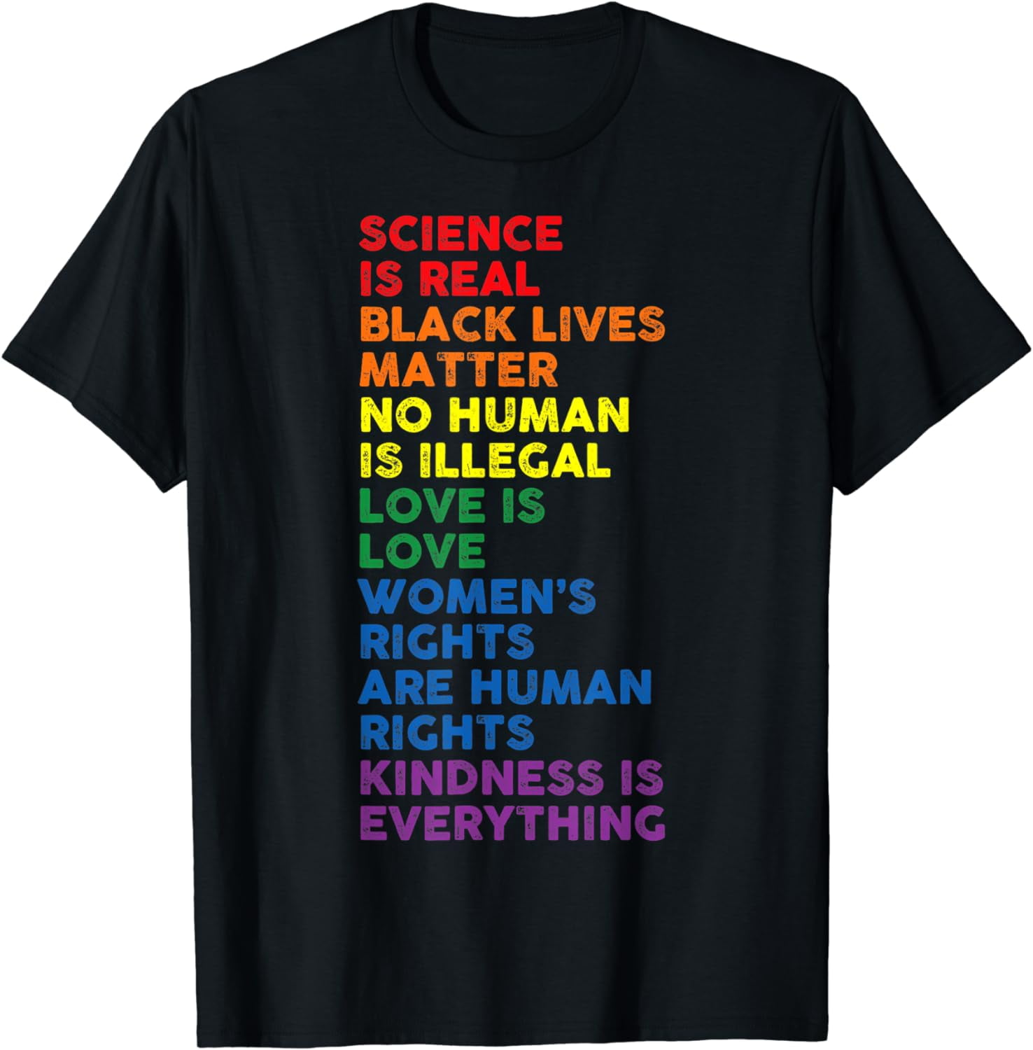 Science Is Real Black Lives Matter Rainbow LGBT Pride BLM- T-Shirt - Walmart.com