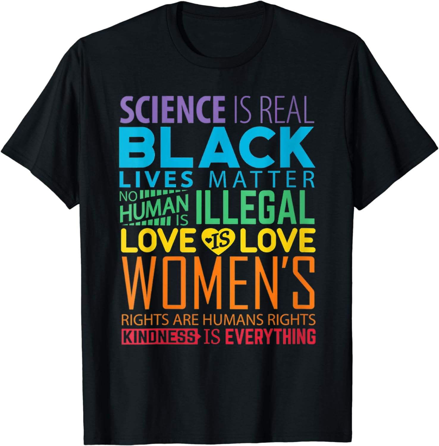 Science Is Real Black Lives Matter Rainbow LGBT Pride BLM T-Shirt ...