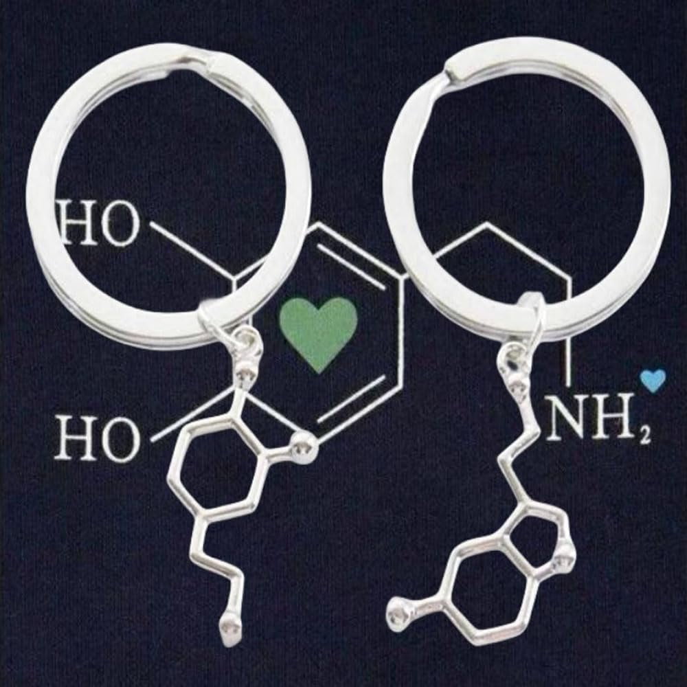 Science Keychains Set Of 2 Chemical Keychains Serotonin And Dopamine ...