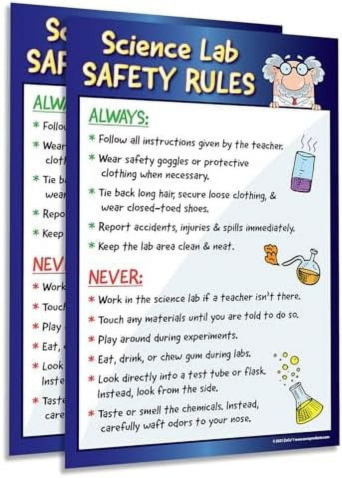 - Science Lab Safety Rules Posters (2 Pack) - Kids Science Posters for ...