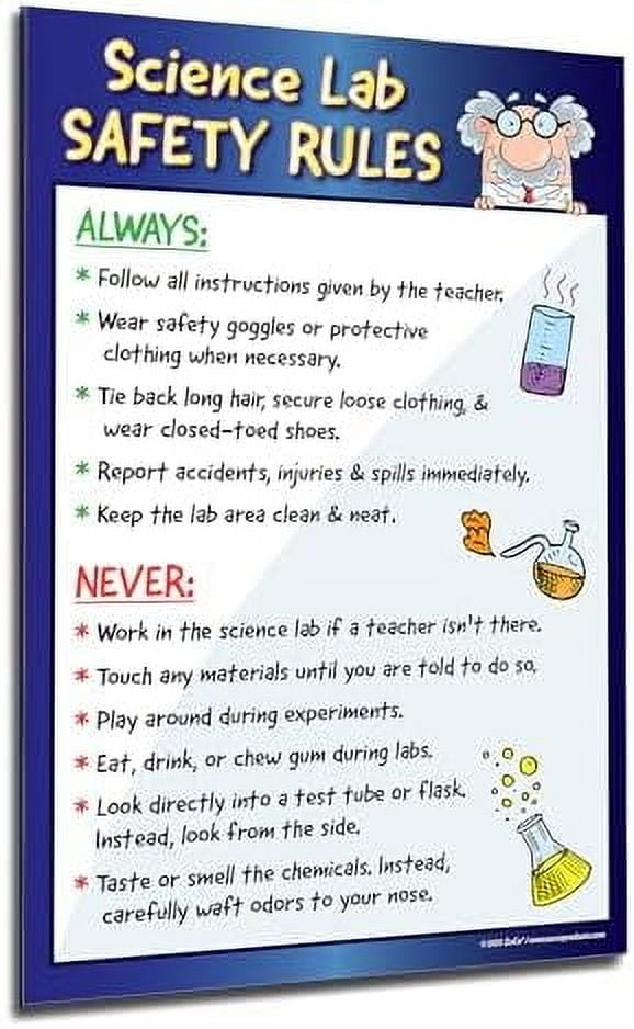 Science Lab Safety Rules Posters (5-Pack) – Laminated 12x18 Classroom ...