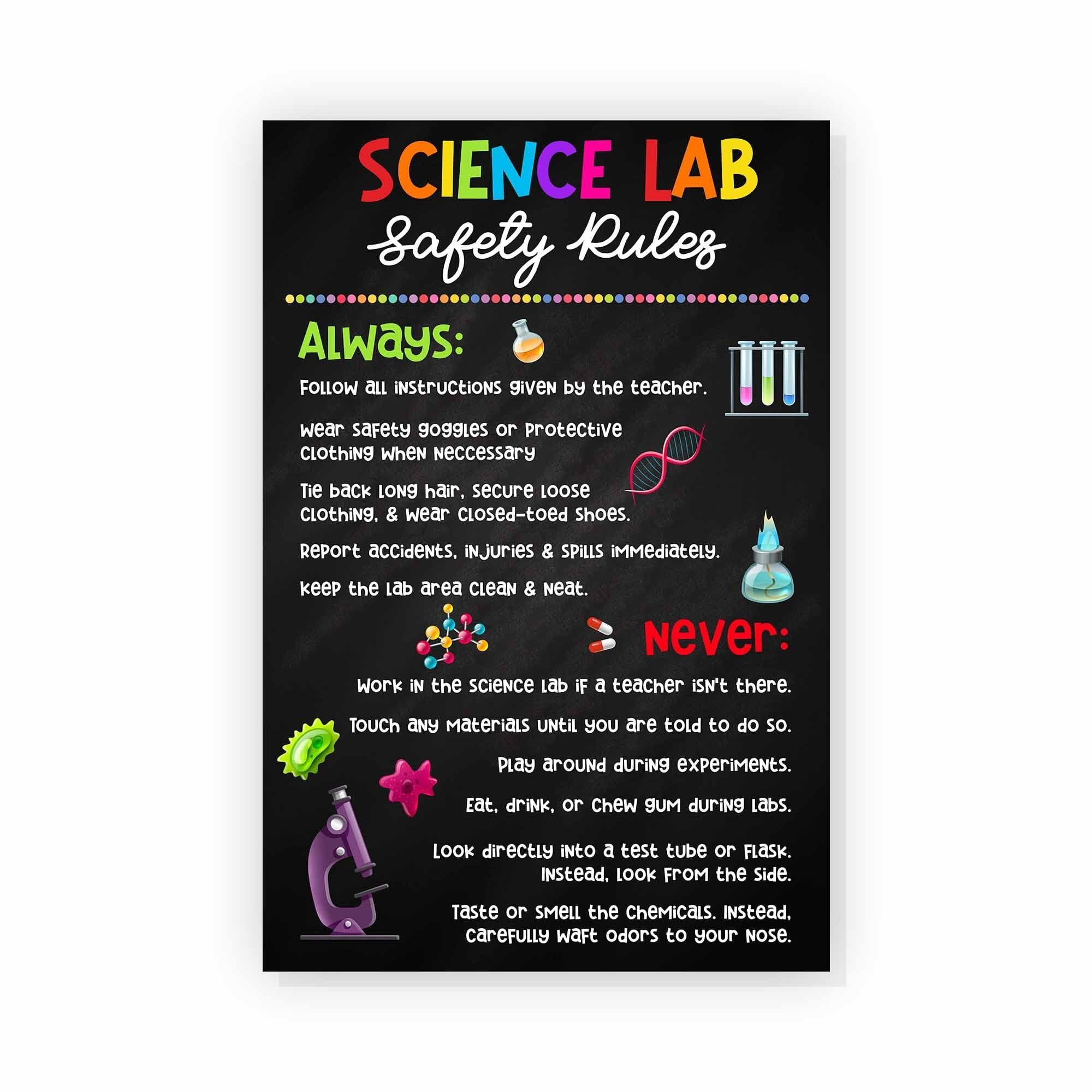 Science Lab Safety Rules Science Classroom Decorations Science Posters ...