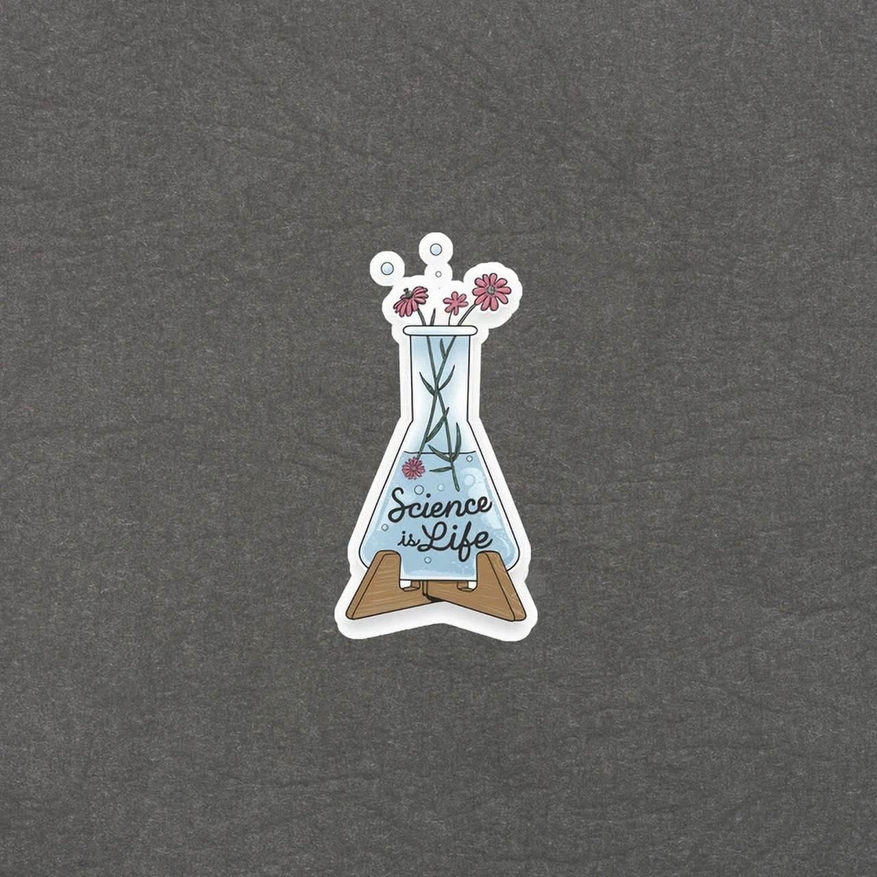 Science Is Life Floral Beaker Sticker For Lab Teachers & Studentsphone Decal Water Bottle ...