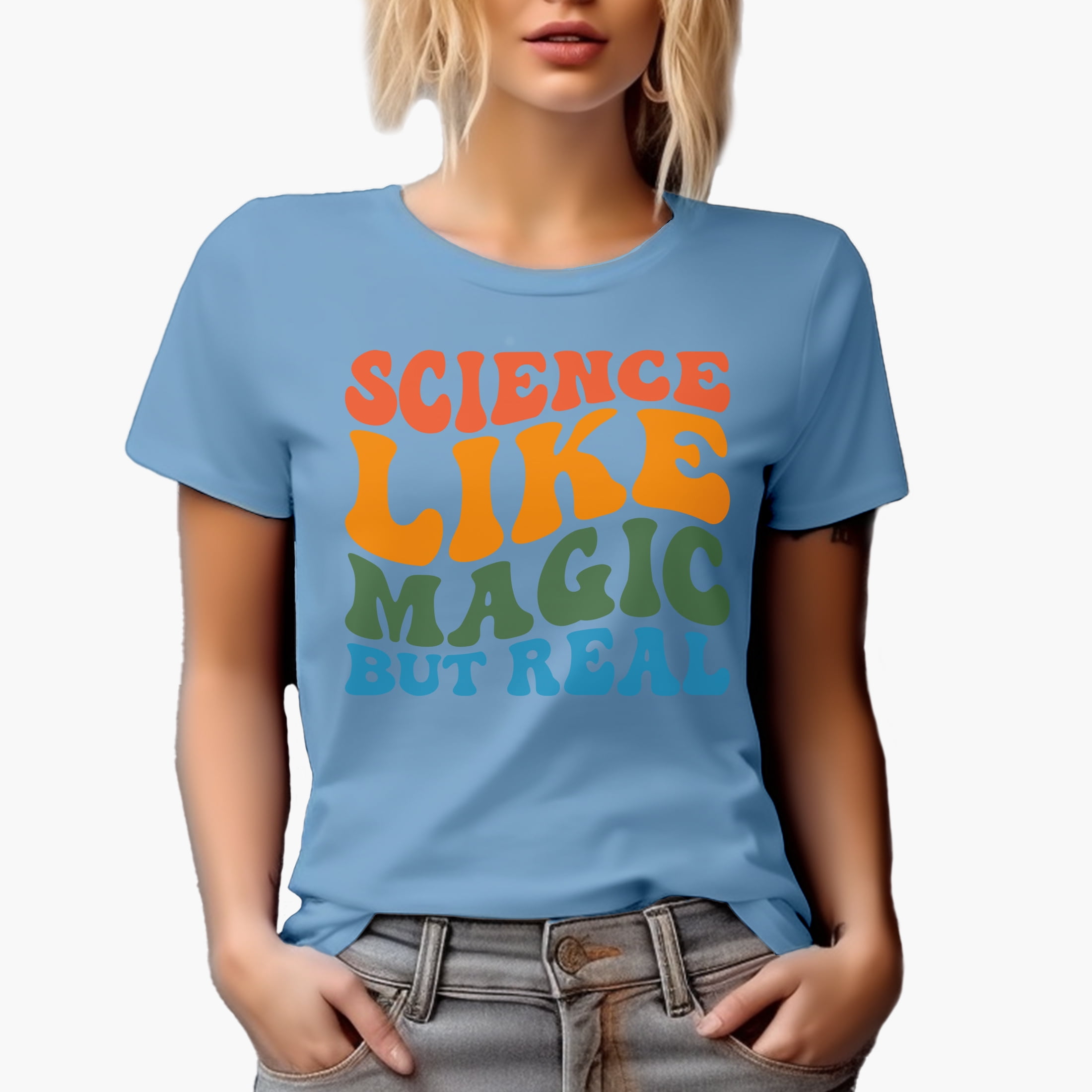 Science Like Magic but Real Quote, Groovy Retro Wavy Text Merch Gift ...