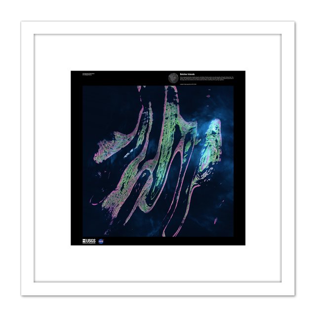 Science Map Satellite Belcher Island Canada Replica 8X8 Inch Square ...