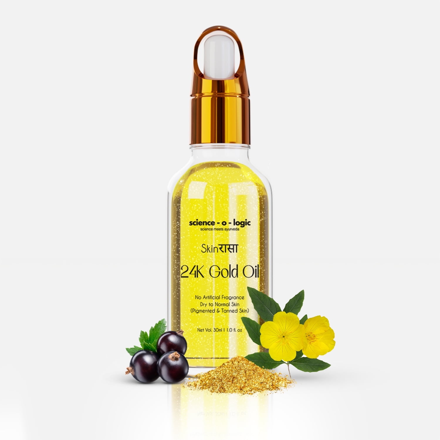Science O Logic 100% Pure 24K Gold Facial Oil with Baobab, Blackcurrant ...