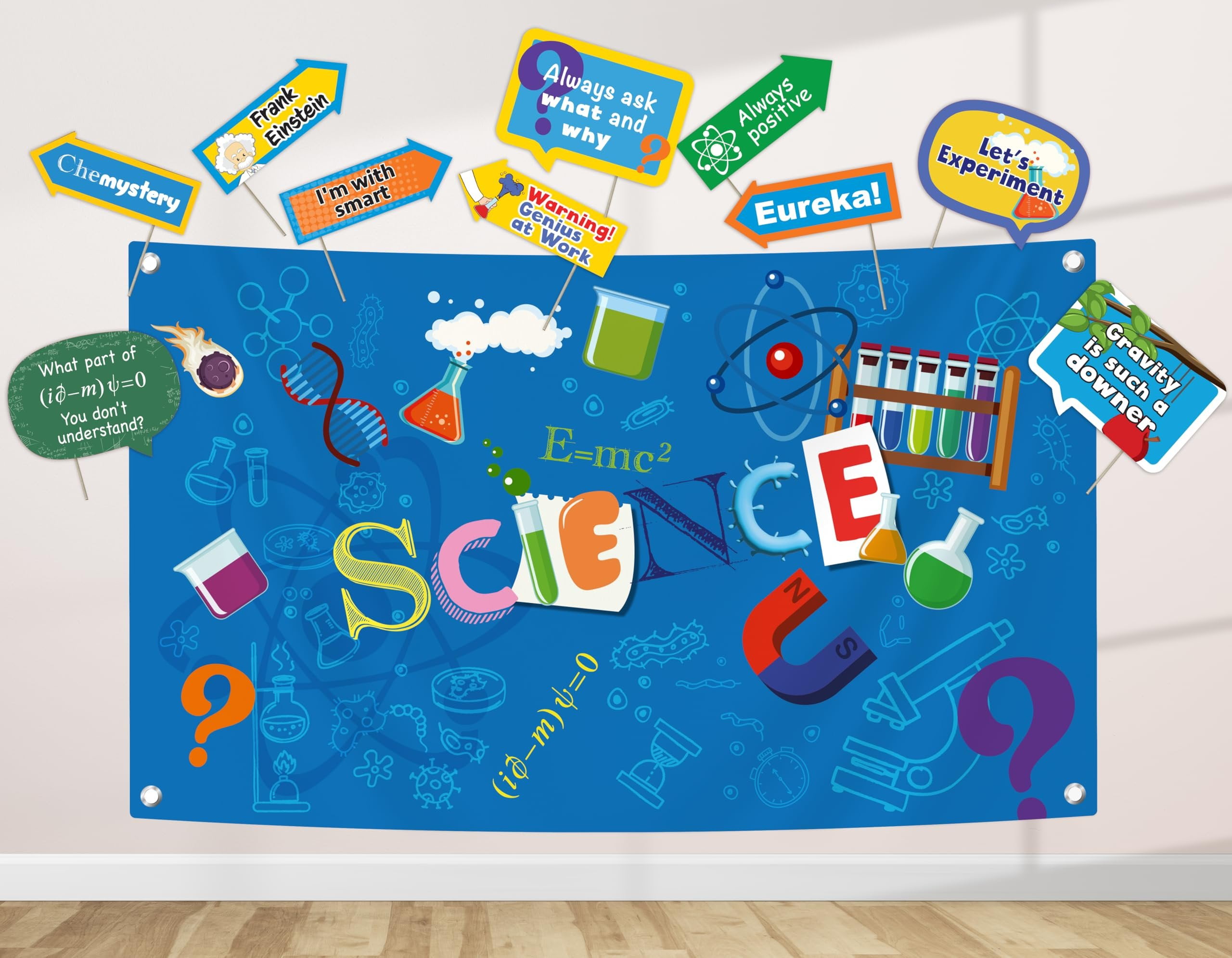 Science Party Decoration Kit - Includes Photography Backdrop & 10 ...