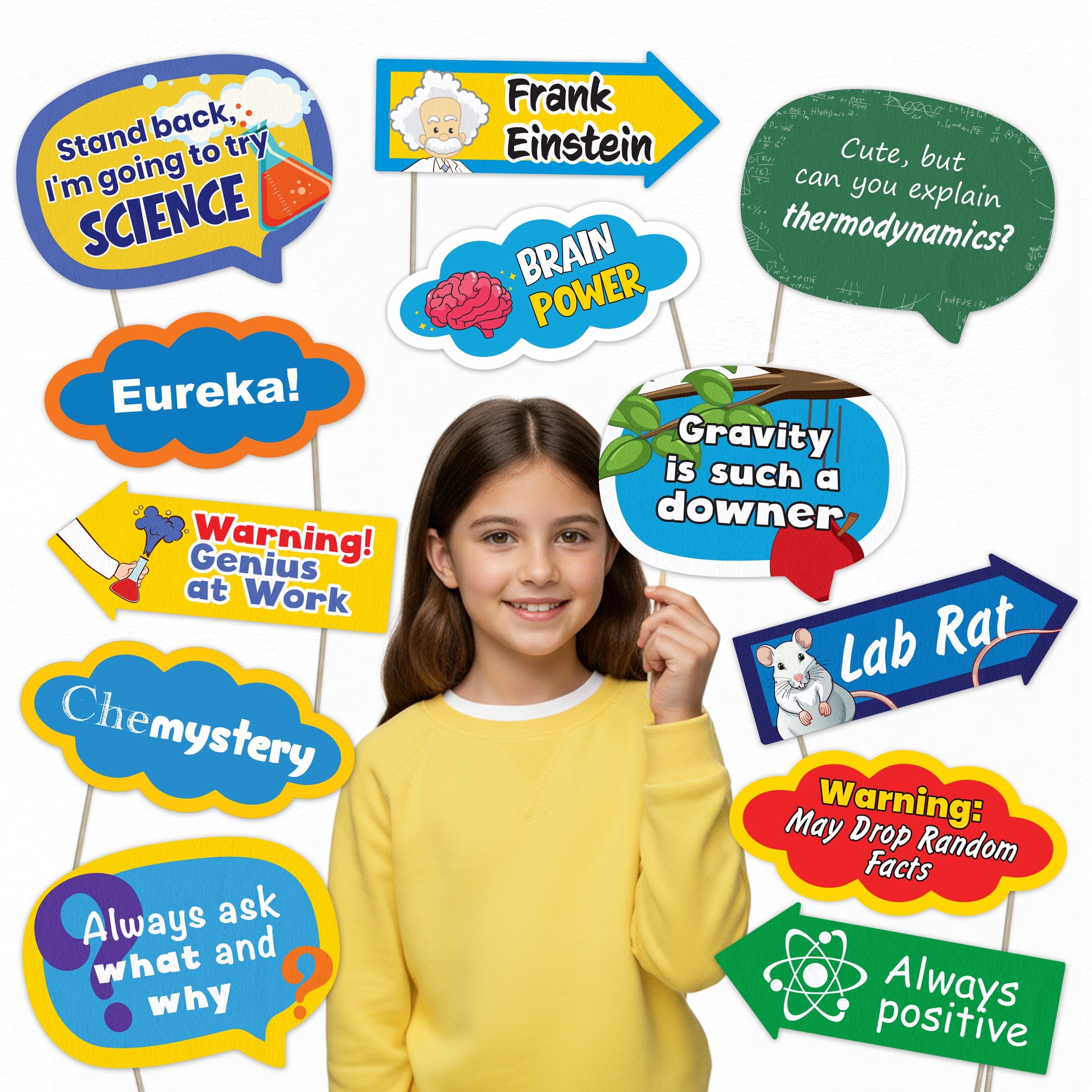 Science Party Photo Booth Props Set – STEM-Themed Decorations for ...