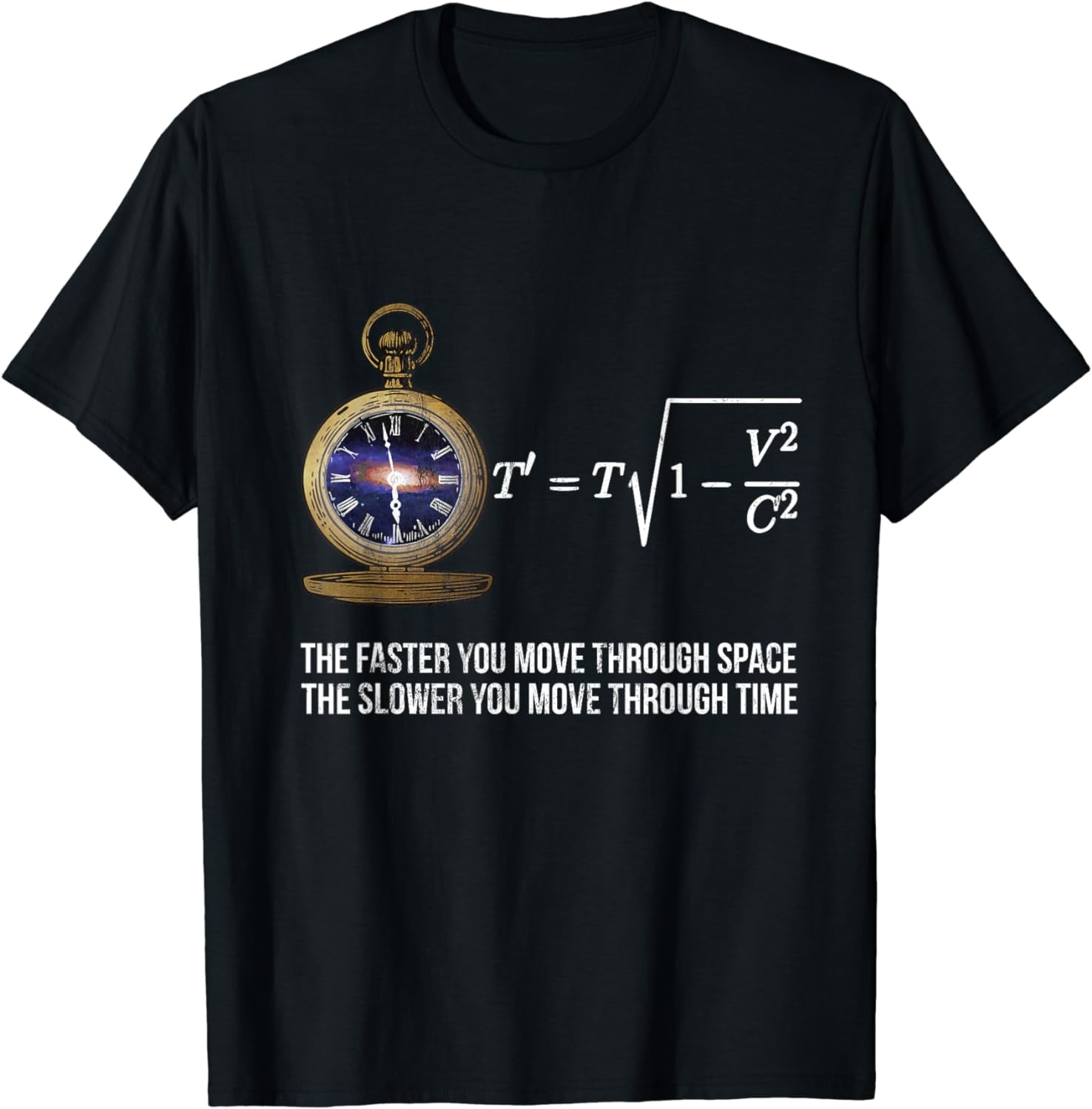 Science Physics Math Relativity Design Geek Time Equation T-Shirt ...