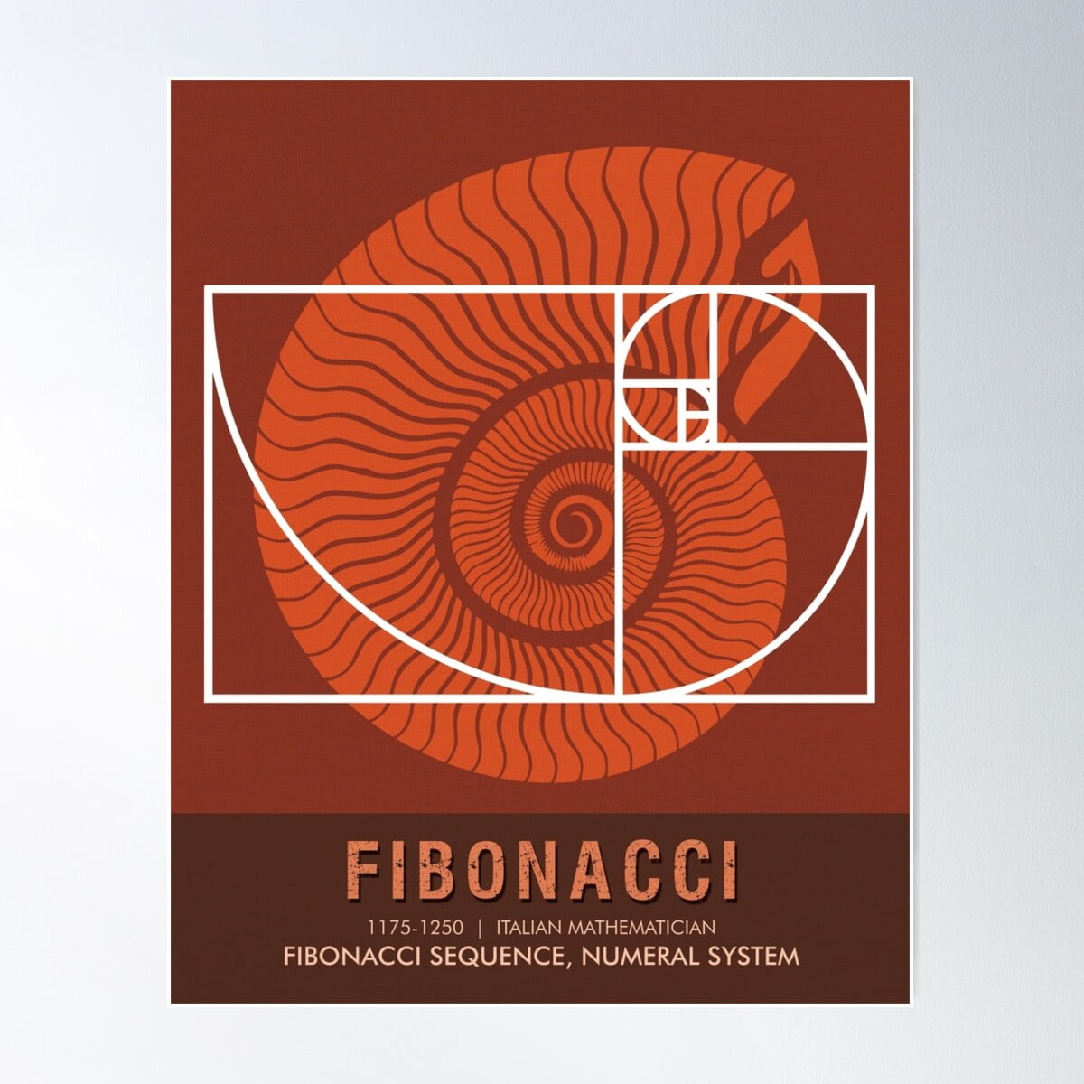 Science Posters - Fibonacci - Mathematician Poster Wall Art, Modern ...