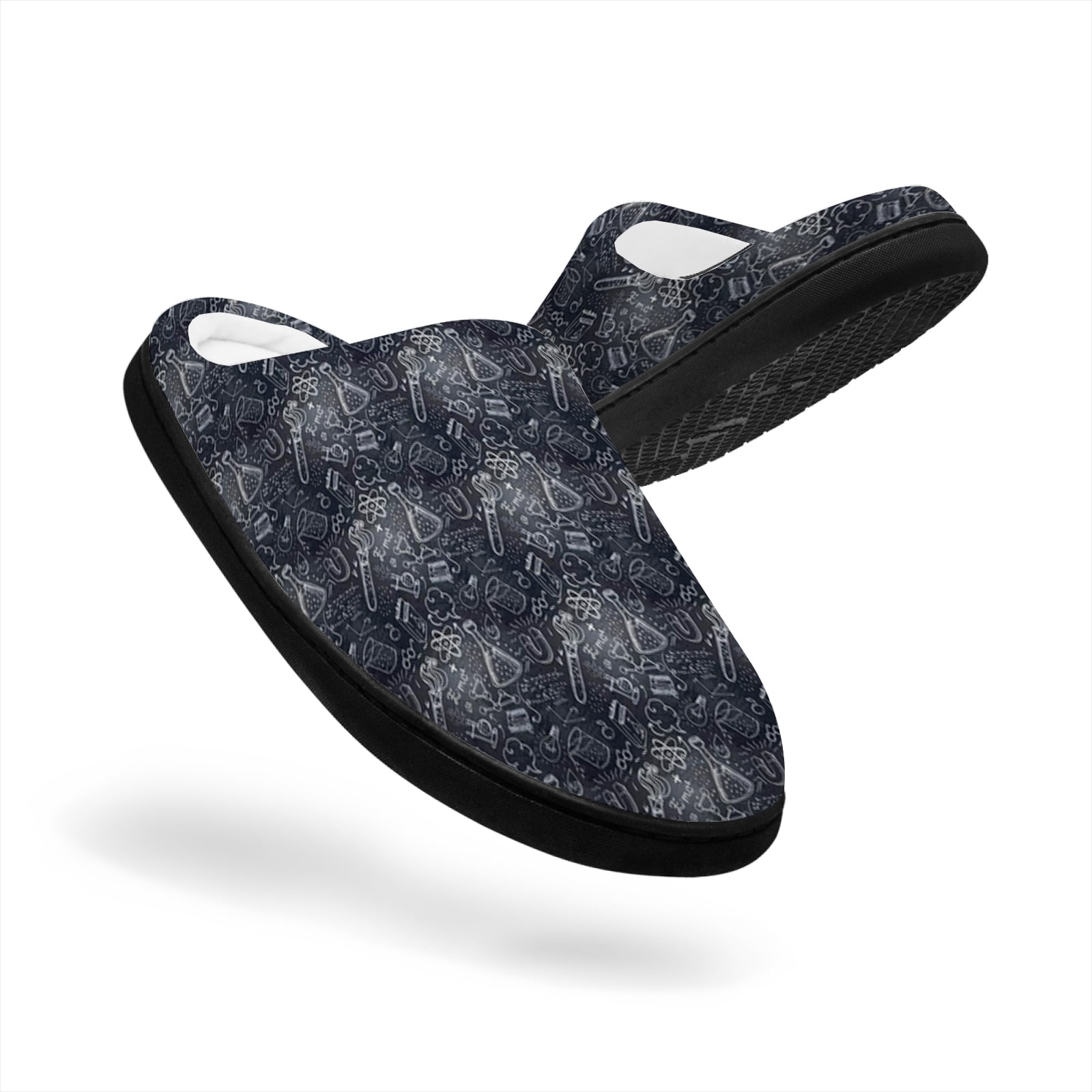 Science Print,Womens Cozy flannel Slippers Soft Slip on,Science Lab ...