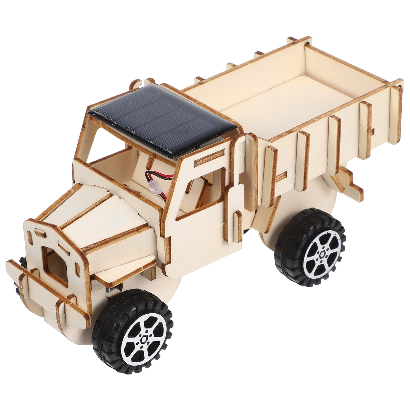 FRCOLOR Solar Powered Car Science Kit for Party Beige Pine Wood ...