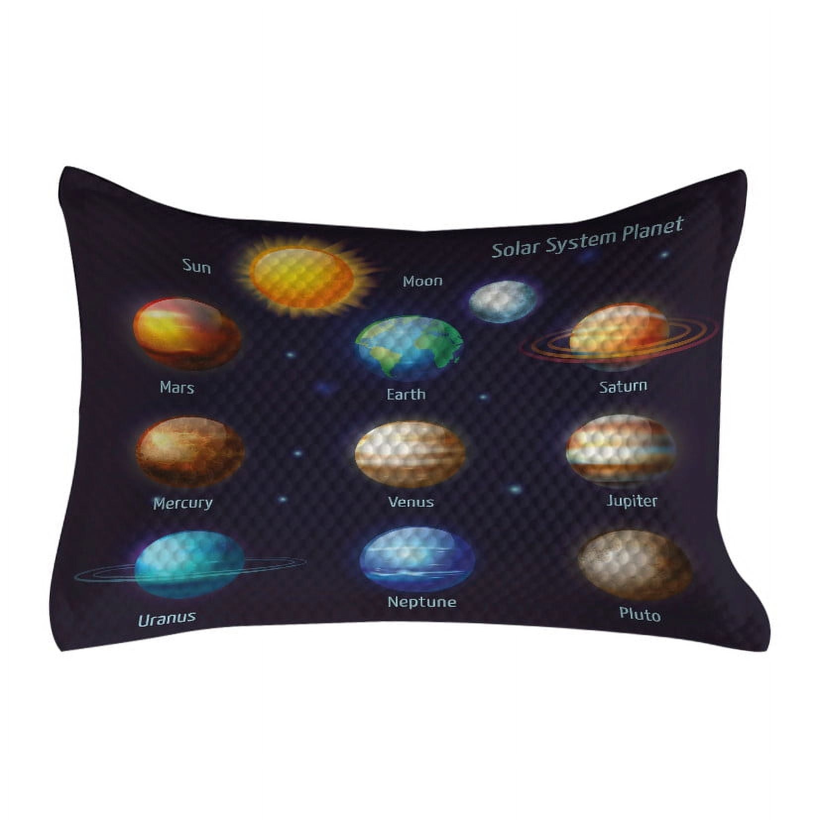 Science Quilted Pillowcover, Solar System Planets and the Sun ...