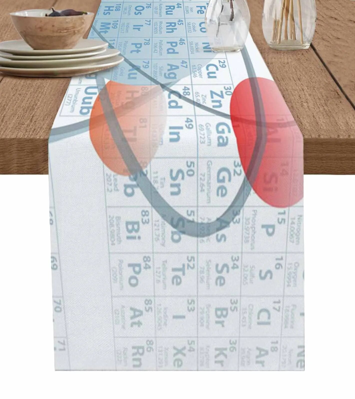 Science Rocket Microscope Planet Table Runner Home Wedding Table Flag ...