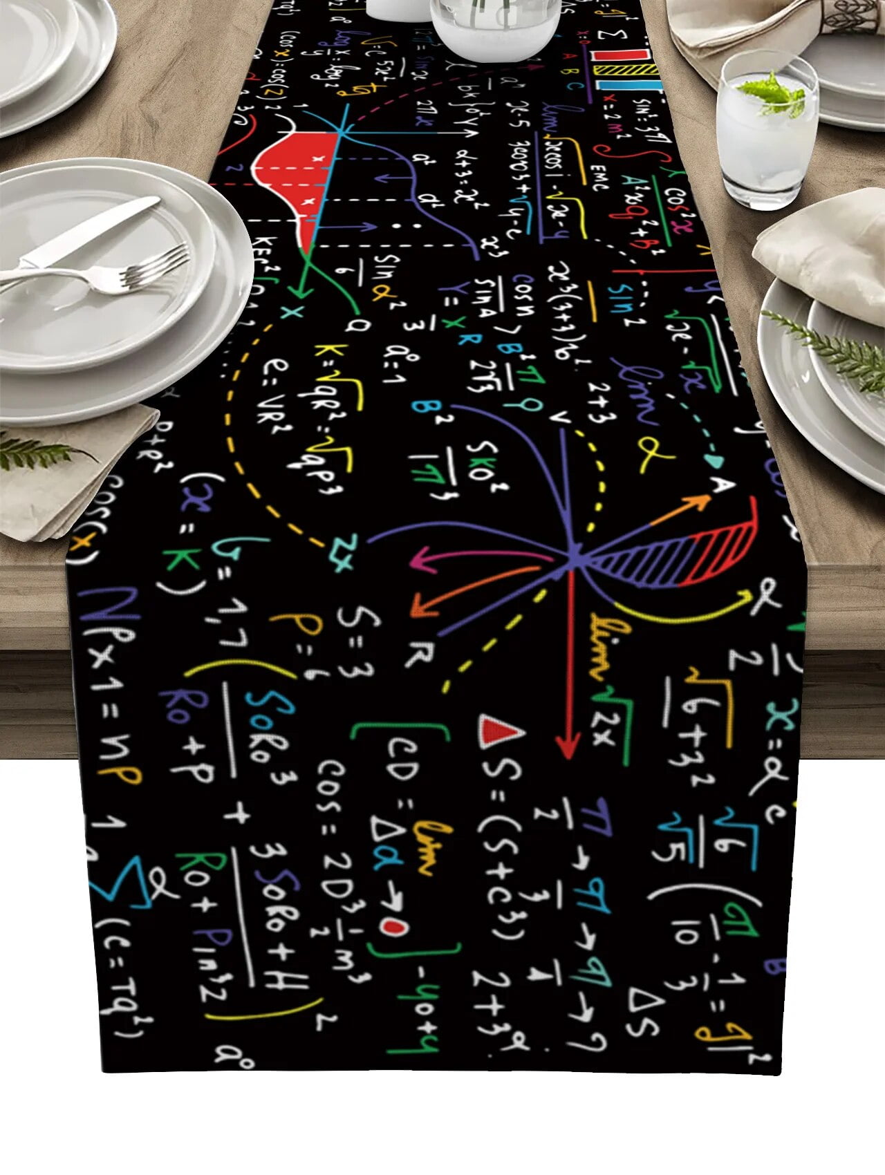 Science Rocket Microscope Planet Table Runner Home Wedding Table Flag ...