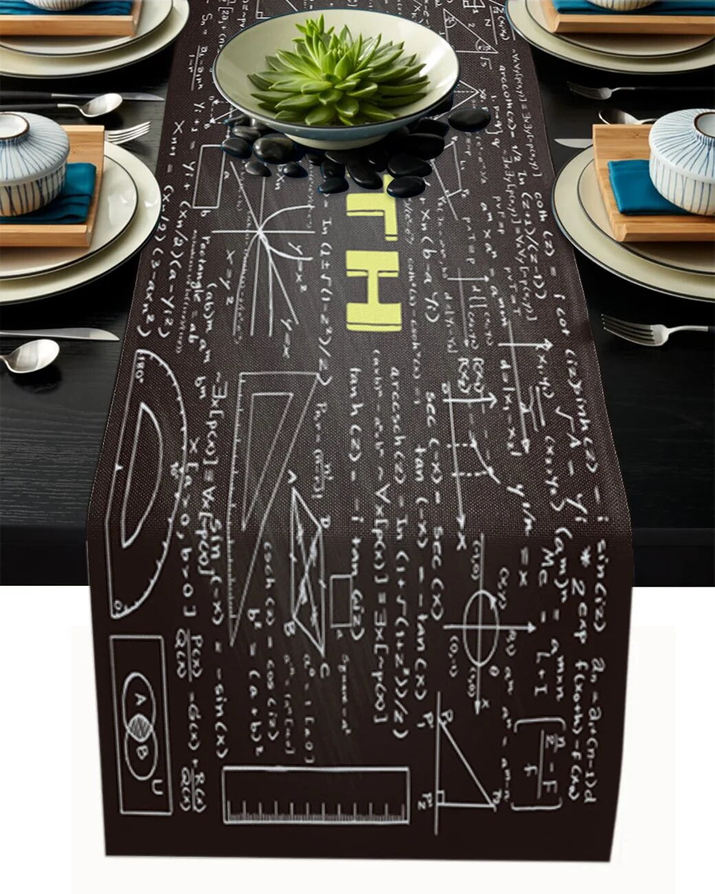 Science Rocket Microscope Planet Table Runner Home Wedding Table Flag ...