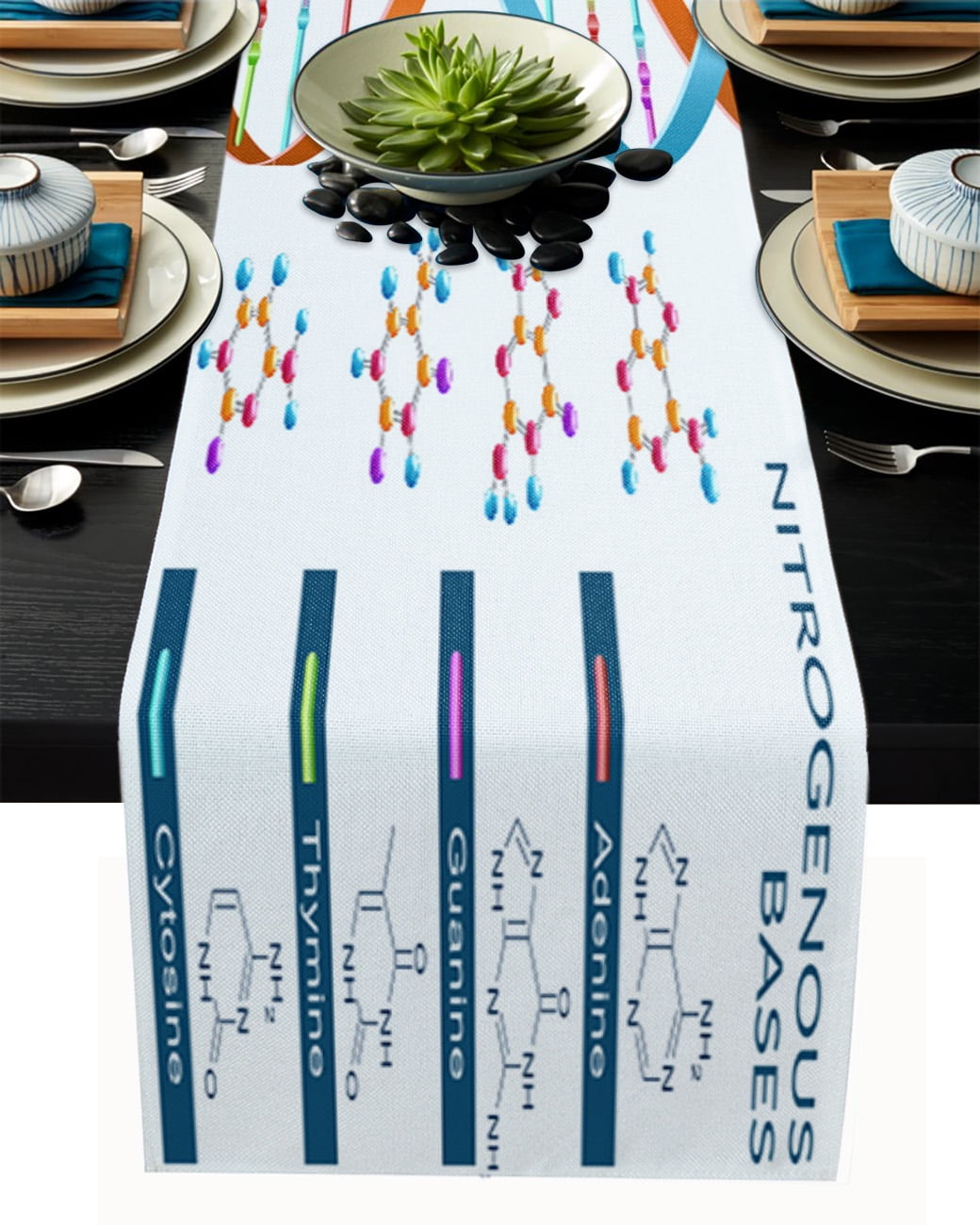 Science Rocket Microscope Planet Table Runner Home Wedding Table Flag ...