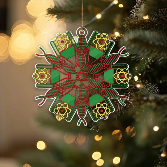 Science STEM Biology Chemistry DNA Snowflake Acrylic Christmas Ornament ...