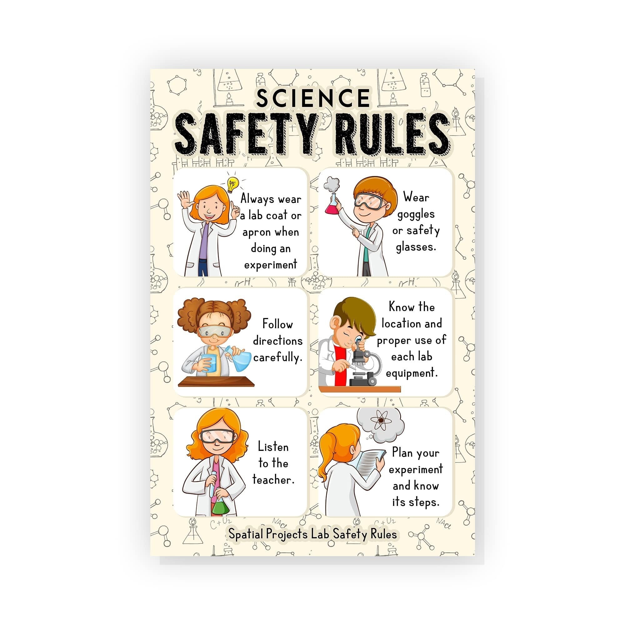 Science Safety Rules Poster Science Classroom Decor for Middle School ...