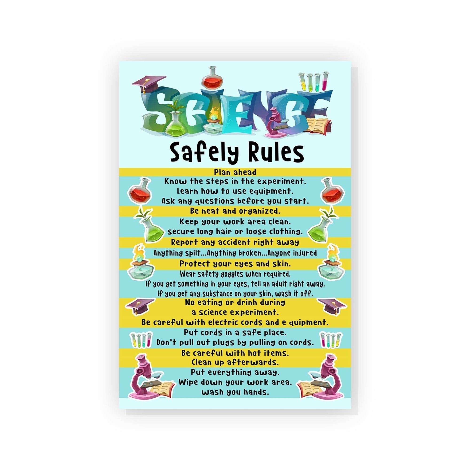 Science Safety Rules Poster Science Classroom Decor for Middle School ...