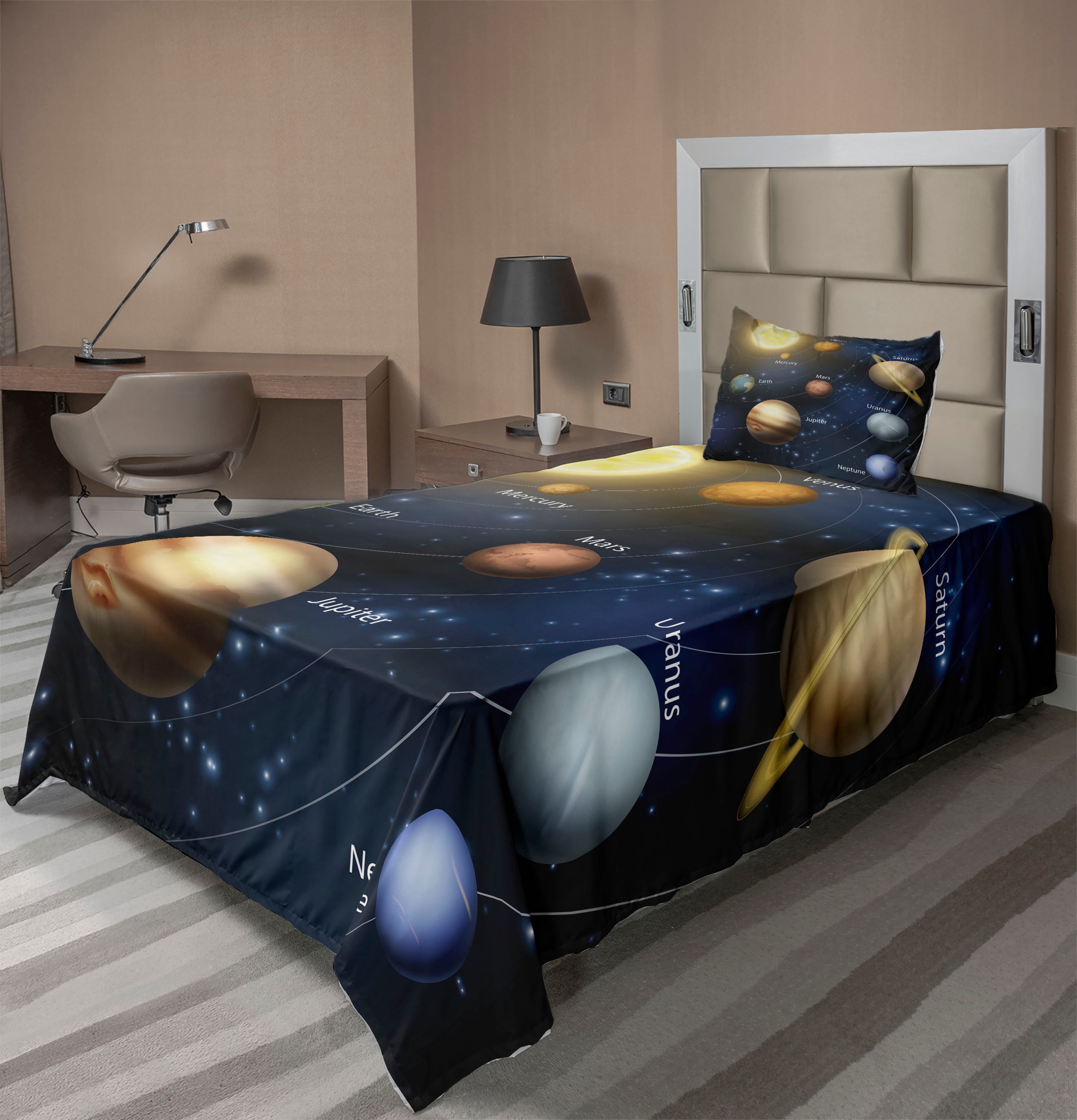 Science Sheet Set, Realistic Illustration of Solar System Sun Planets ...