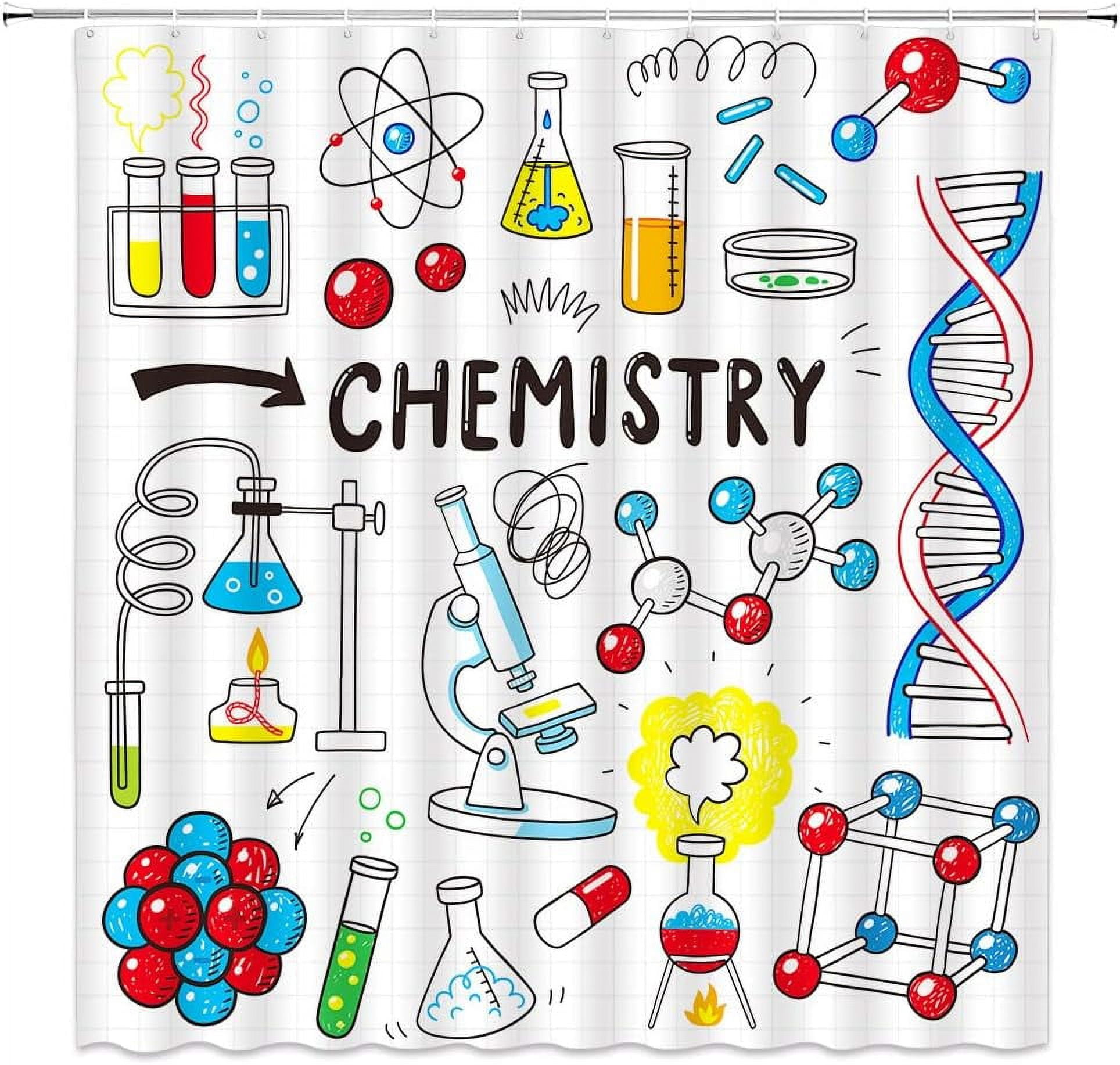 Science Shower Curtain Creative Science Lab Sketches School Education ...