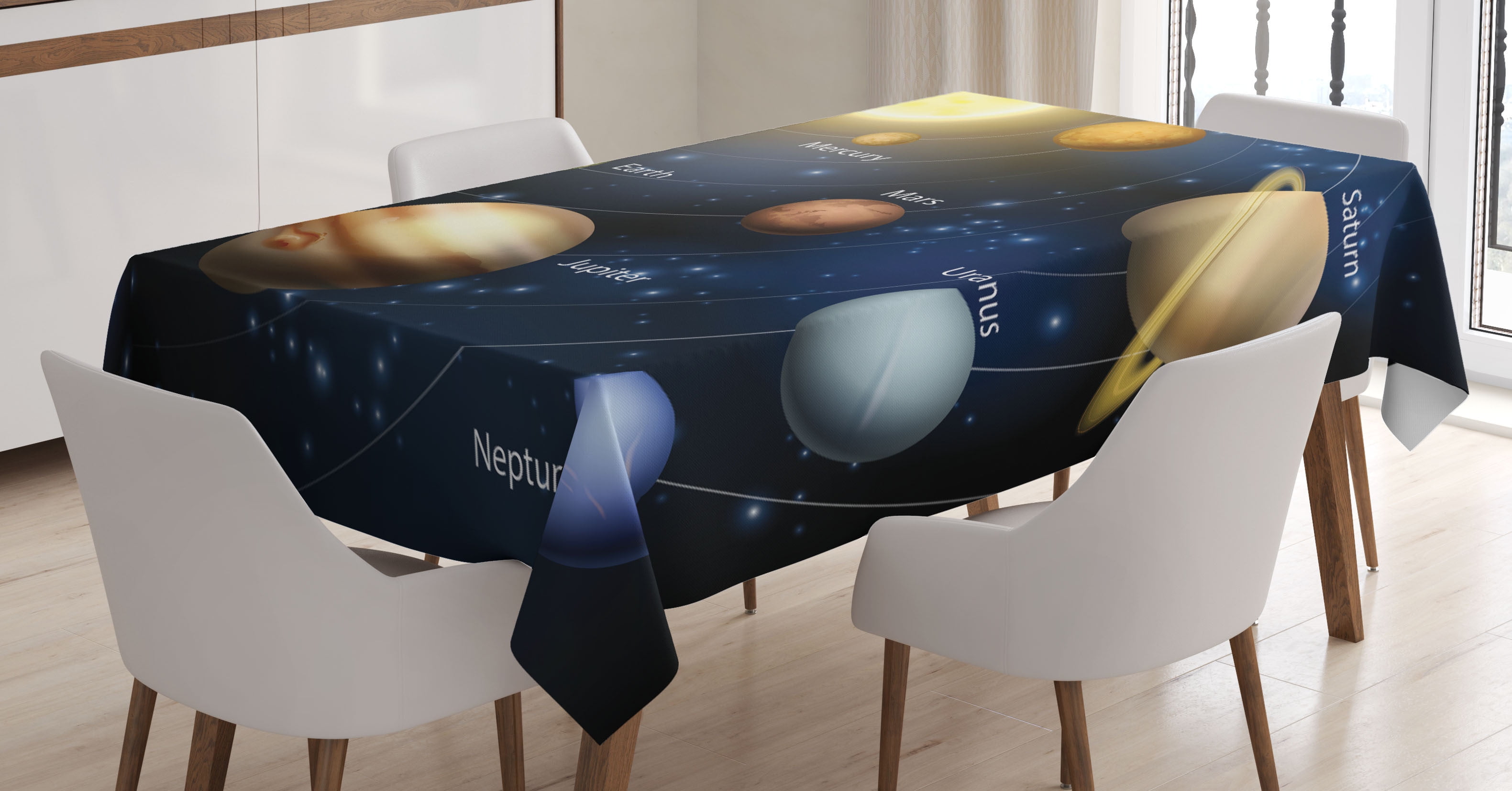 Ambesonne Space Tablecloth Rectangular Table Cover, Solar System ...