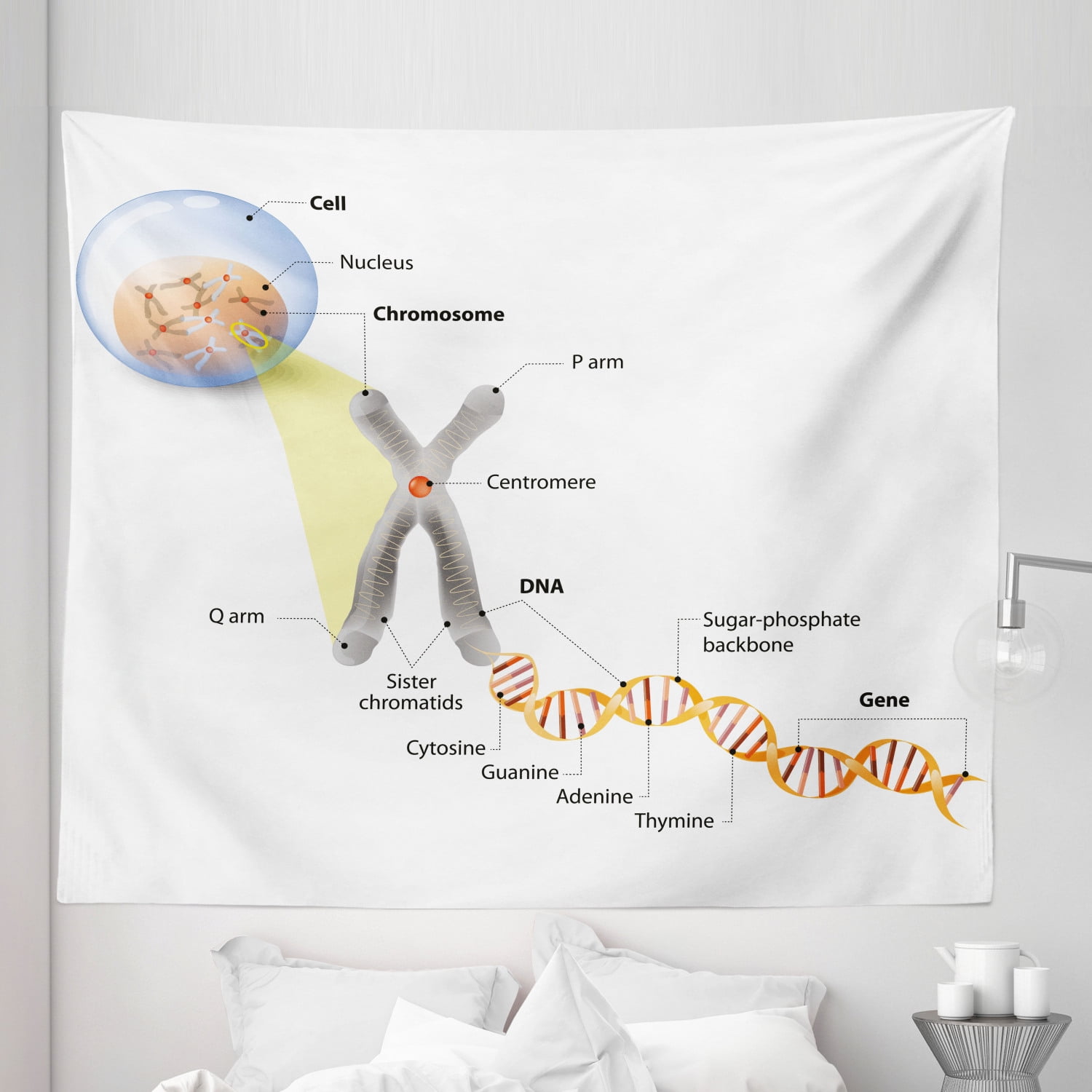 Science Tapestry, Cell Chromosome DNA Gene Genome Study Double Helix ...