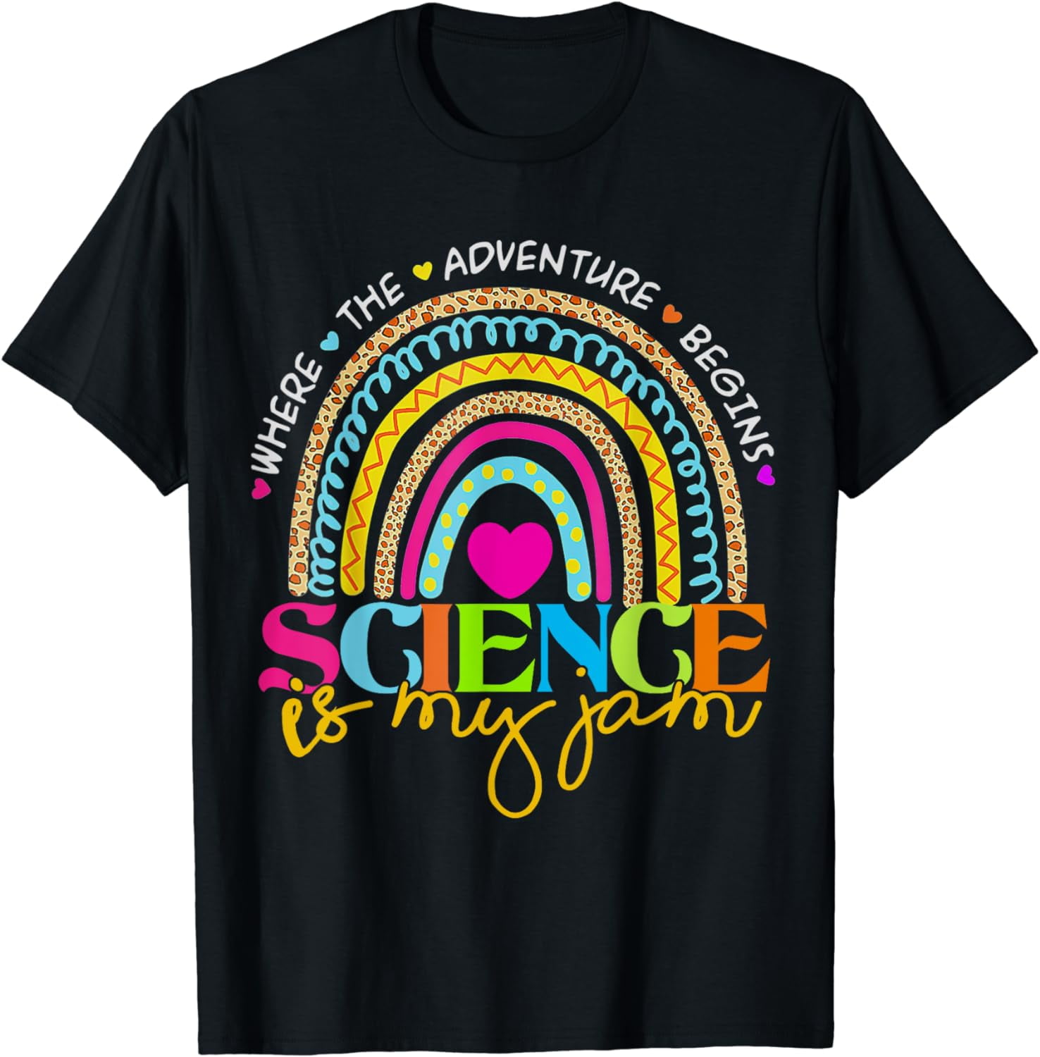 Science Teacher Rainbow Leopard - Science Is My Jam Teacher T-Shirt ...