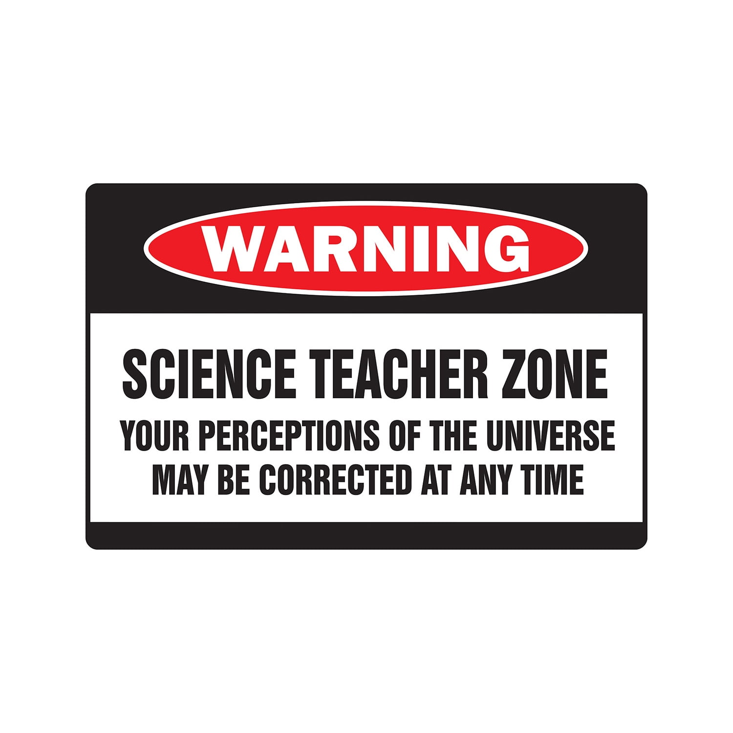 Science Teacher Zone Warning Sign | Indoor/Outdoor | Funny Home Décor ...