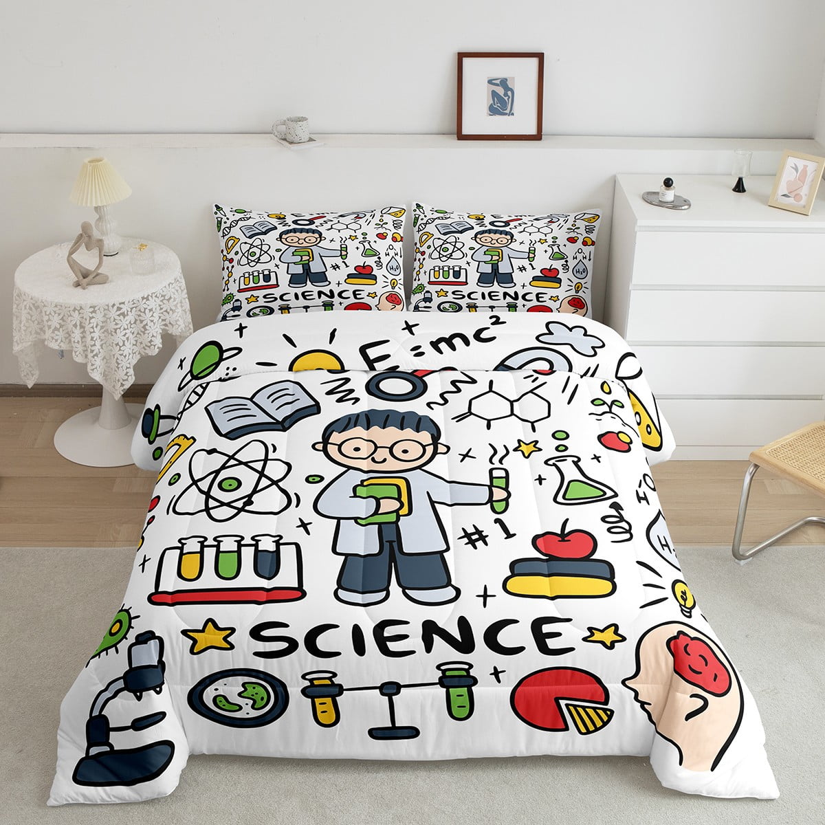 Science Theme Bedding Full Size for Boys Girls Science Formula ...