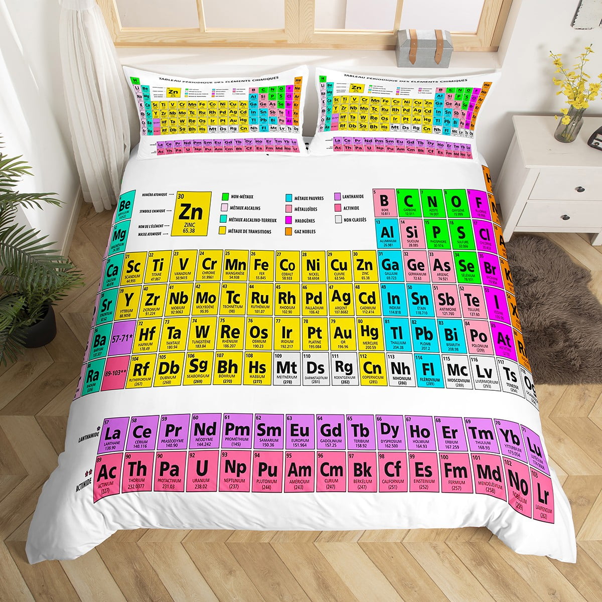 Science Theme Bedding Set Full Size for Boys Girls Chemistry Periodic ...