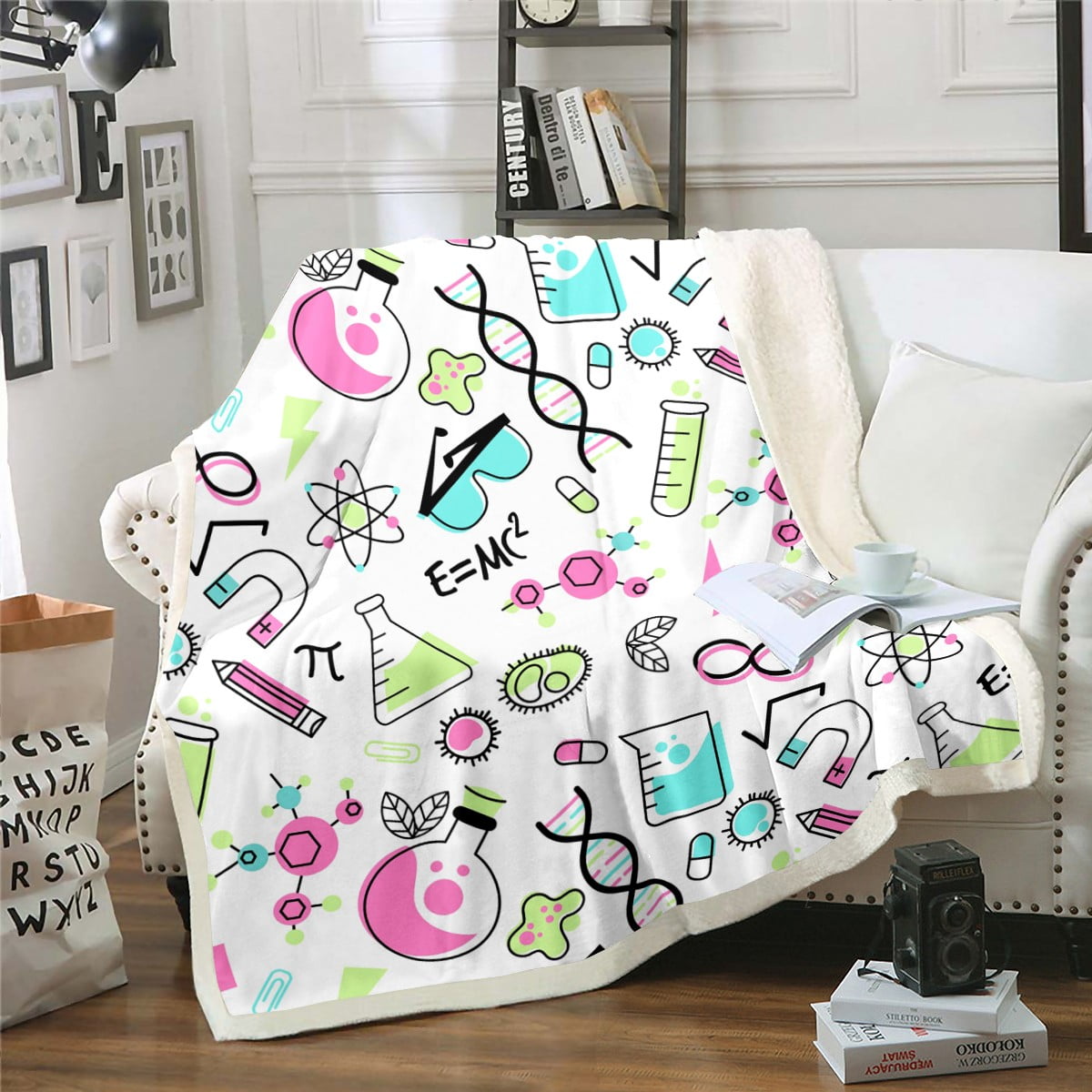 Science Theme Blanket for Boys Girls Math Equation Throw Blanket Teens ...